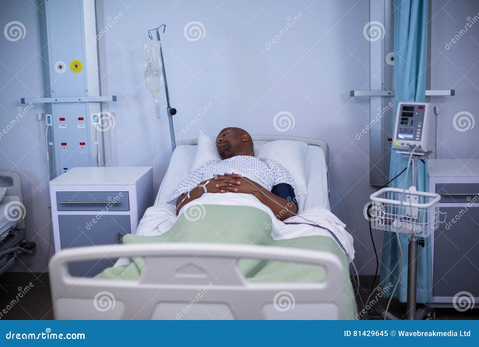 Male Patient Resting in Ward Stock Image - Image of admit, emergency ...