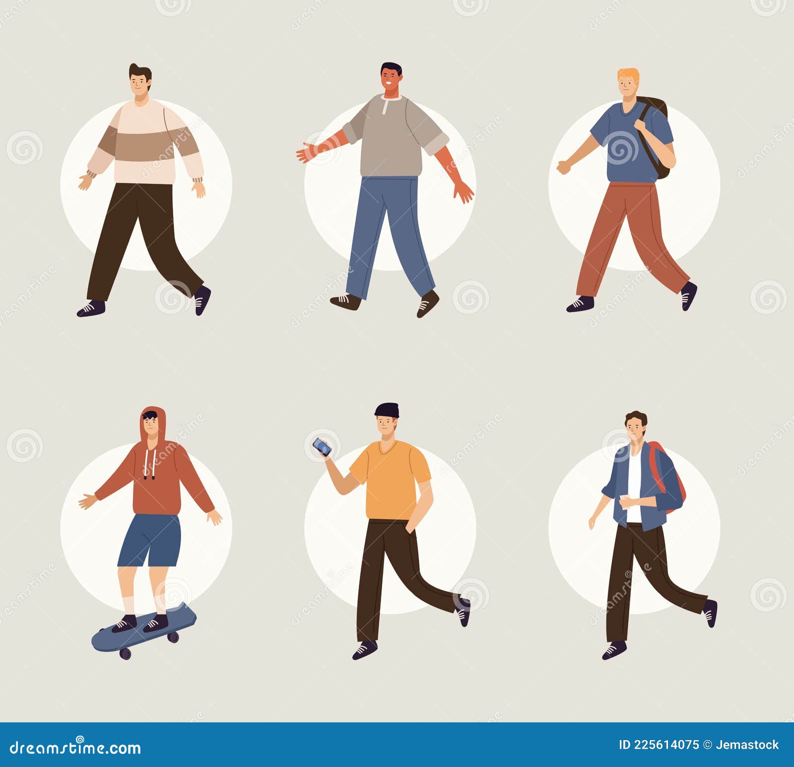 Walking Persons Silhouette. Group People Young Woman Lady And Child ...