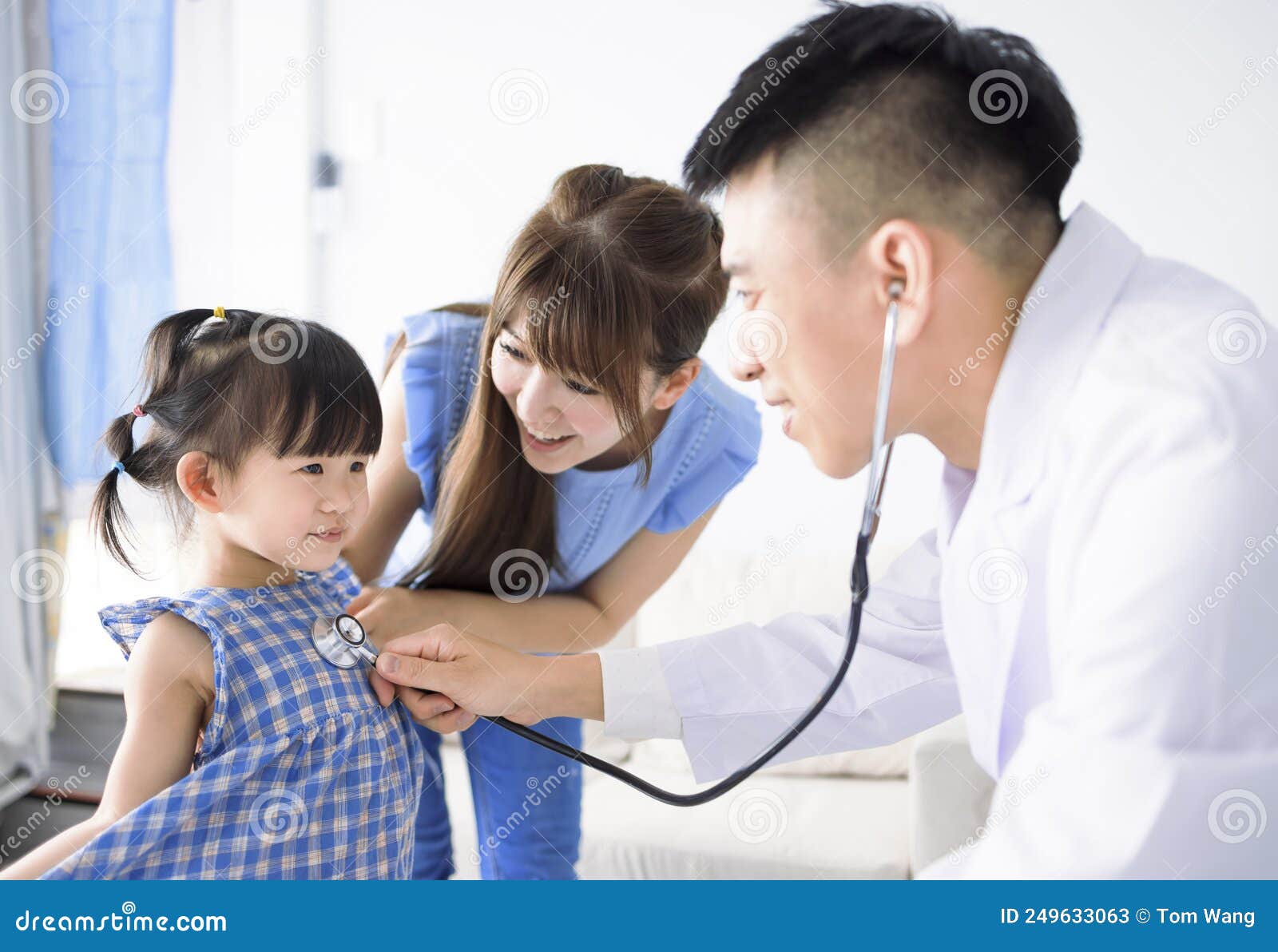 Male Pediatrician Hold Stethoscope Exam Child Girl Patient Visit Doctor ... Male Pediatrician Hold Stethoscope Exam Child Girl Patient Visit Doctor ...