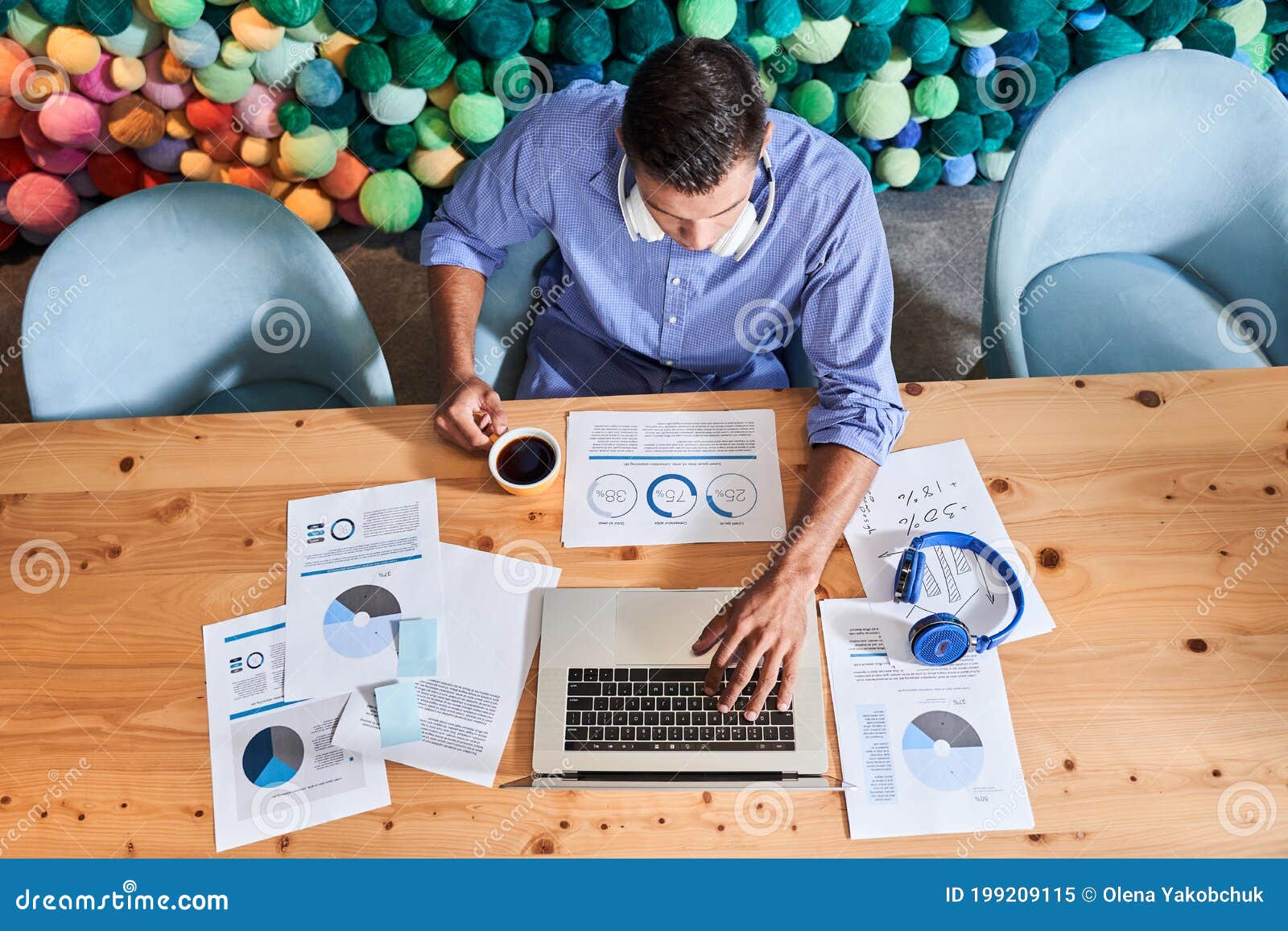 Male Person Working on Project Stock Image - Image of professional ...