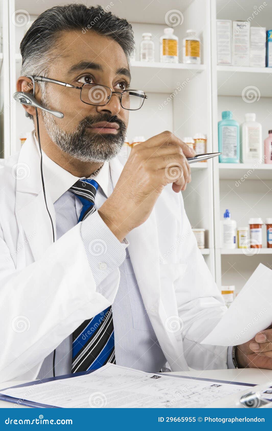 Male Pharmacist Working in Pharmacy Stock Image - Image of adult ...