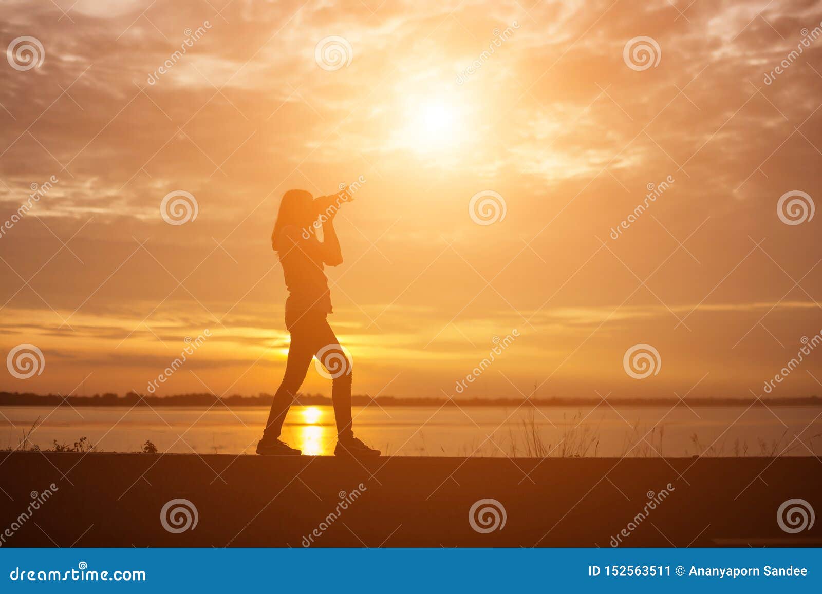 Female Photographer Taking Pictures Outdoor Stock Photo Stock Image ...