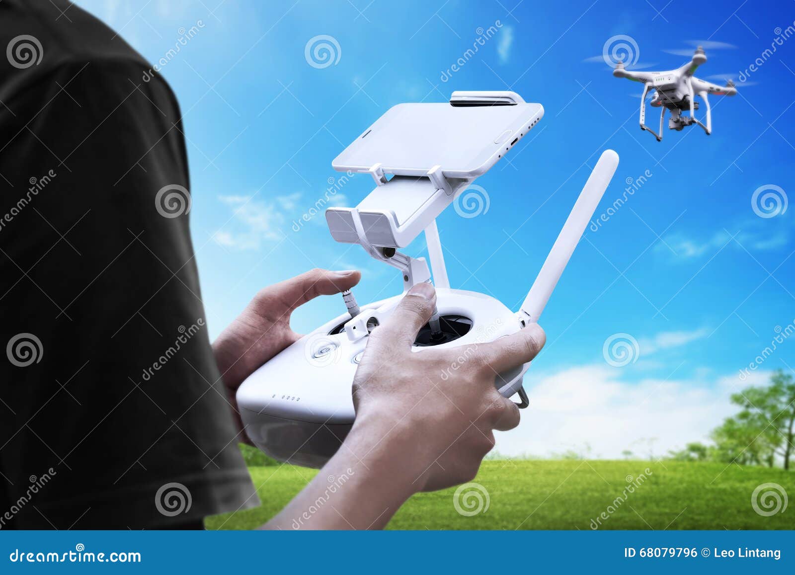 Male Pilot Controlling Drone Stock Photo - Image of male, filming: 68079796