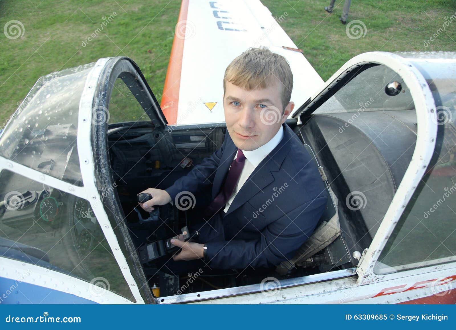 Male pilot small plane stock image. Image of person, business - 63309685