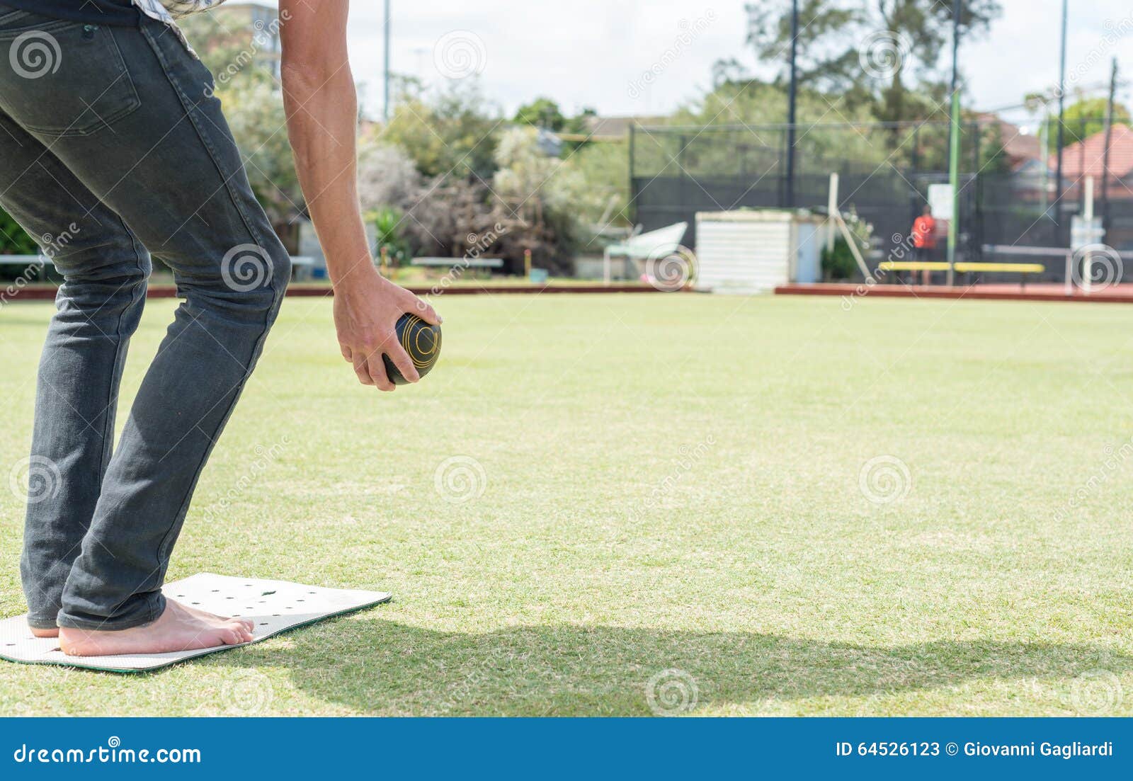 Male Playing at Bocce Outdoor Stock Image - Image of outside, sphere ...