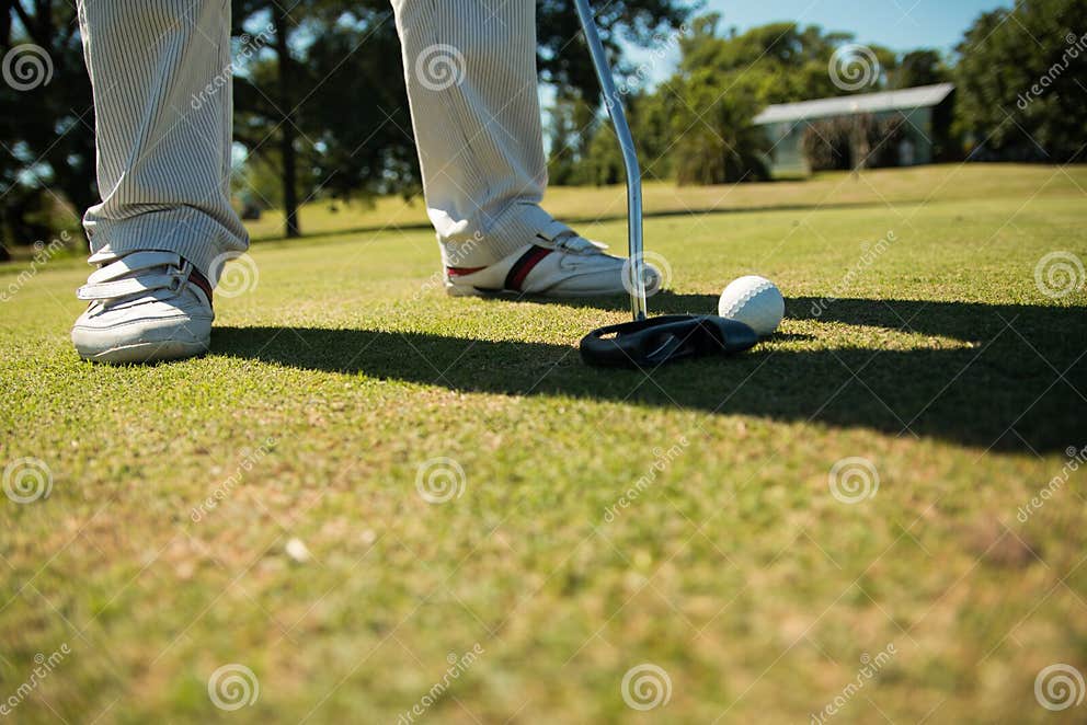 Male Playing Golf in the Field Stock Photo - Image of outdoor, game ...