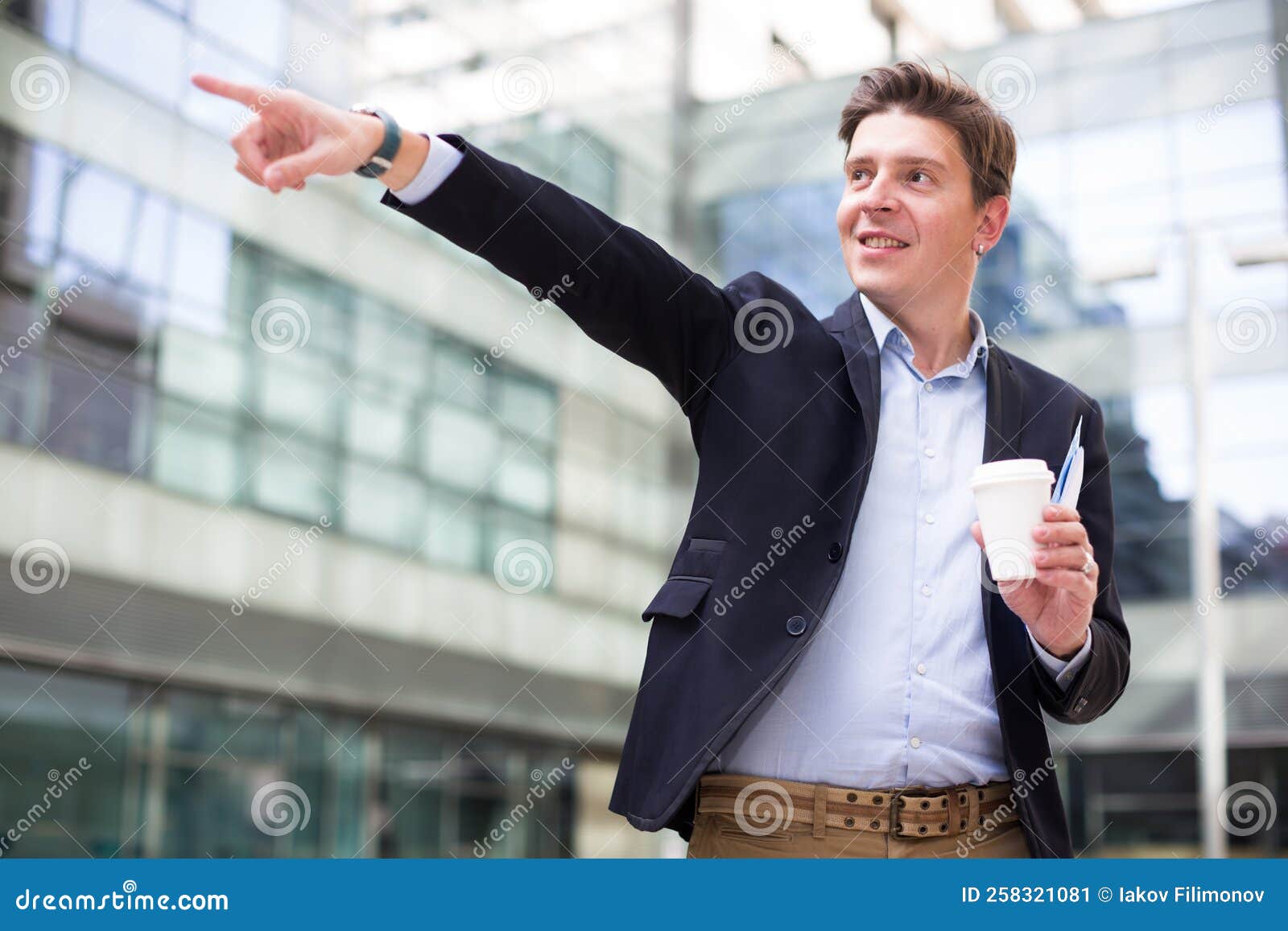 Male Pointing Finger at Object Stock Image - Image of success, work ...