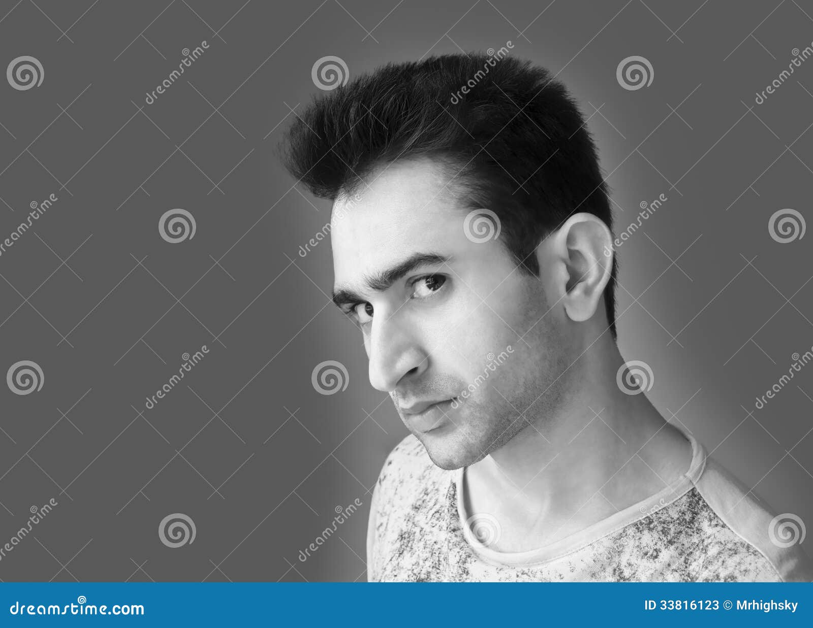 Male Portrait Curiosity Expression Stock Image - Image of handsome ...