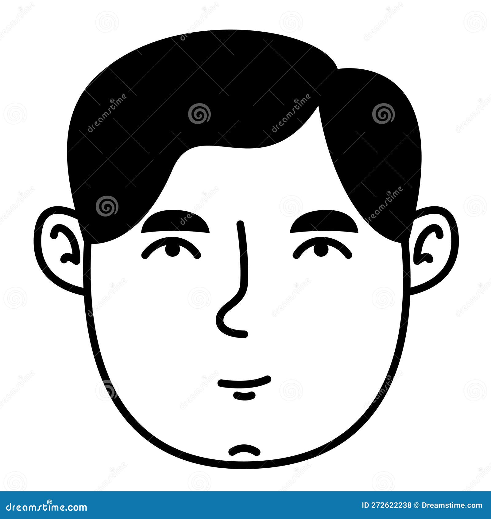 Male Portrait in Doodle Style. Stock Vector - Illustration of line ...