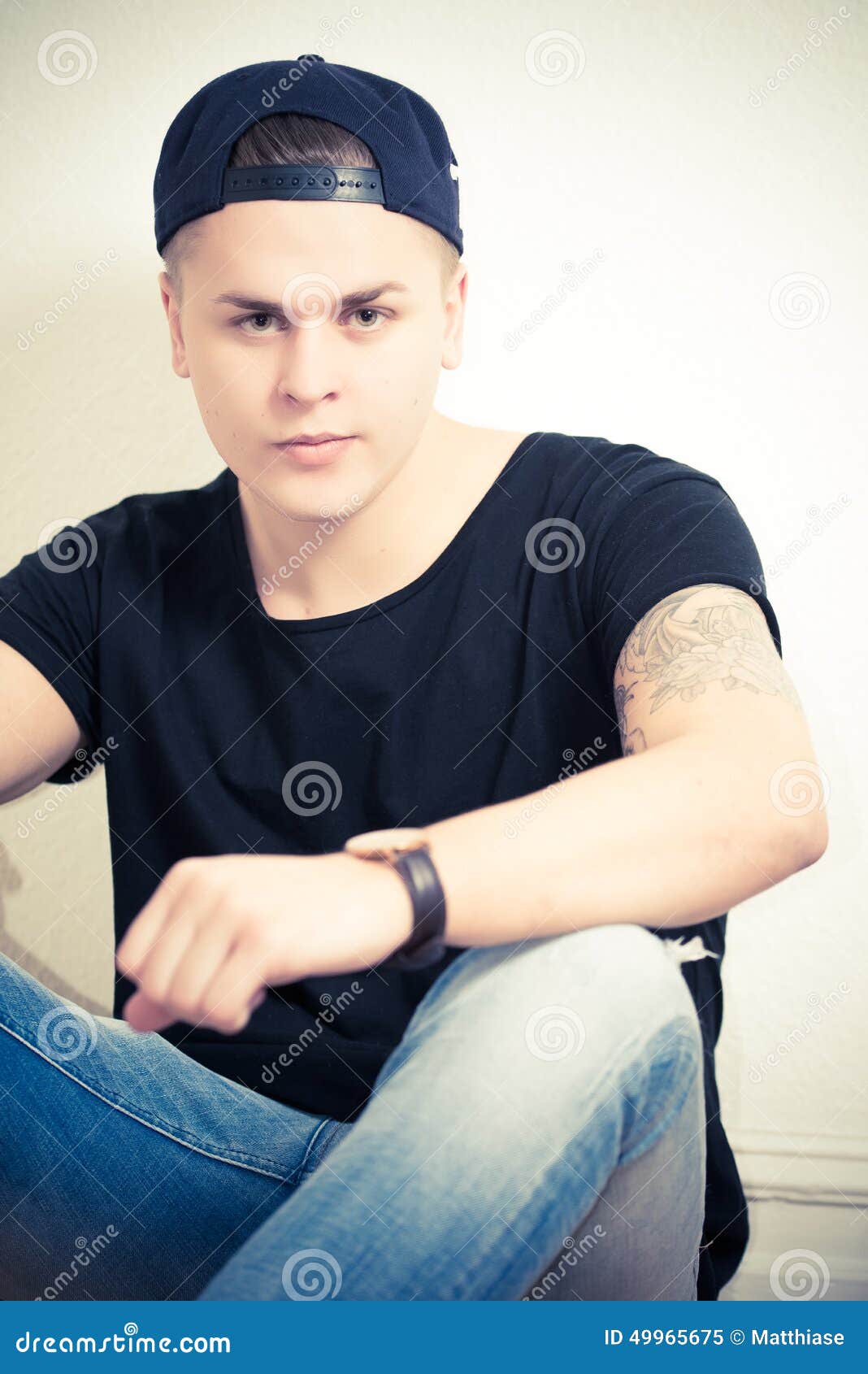 Male portrait sitting down stock image. Image of polaroid - 49965675