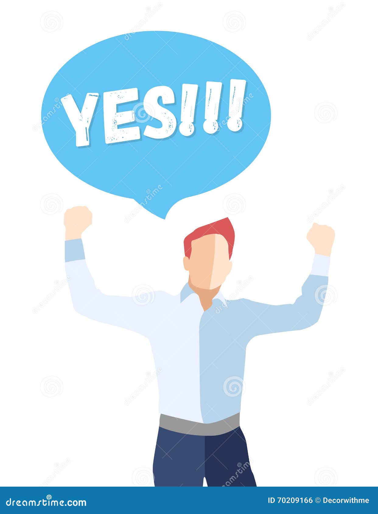 Male in a Pose of Success Saying YES Stock Vector - Illustration of ...