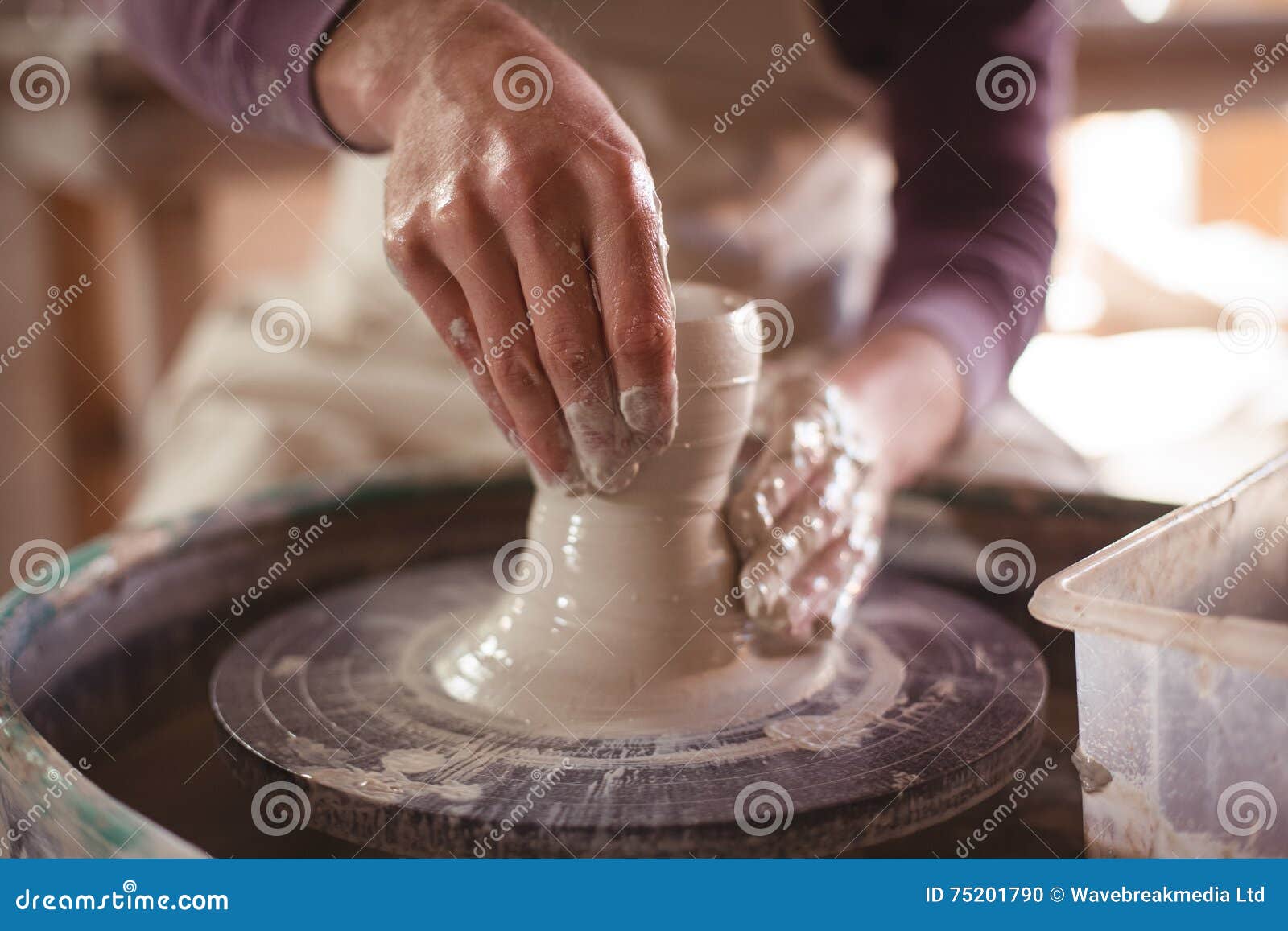 Male potter making pot stock photo. Image of preparing - 75201790