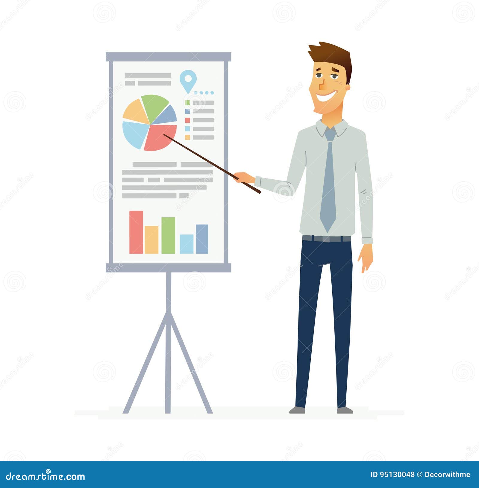 Male Presenter - Modern Vector Flat Composition. Stock Vector ...