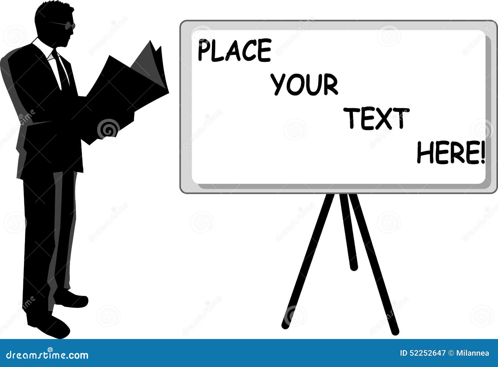 Presenter With Whiteboard And Infographics Charts Vector Illustration ...