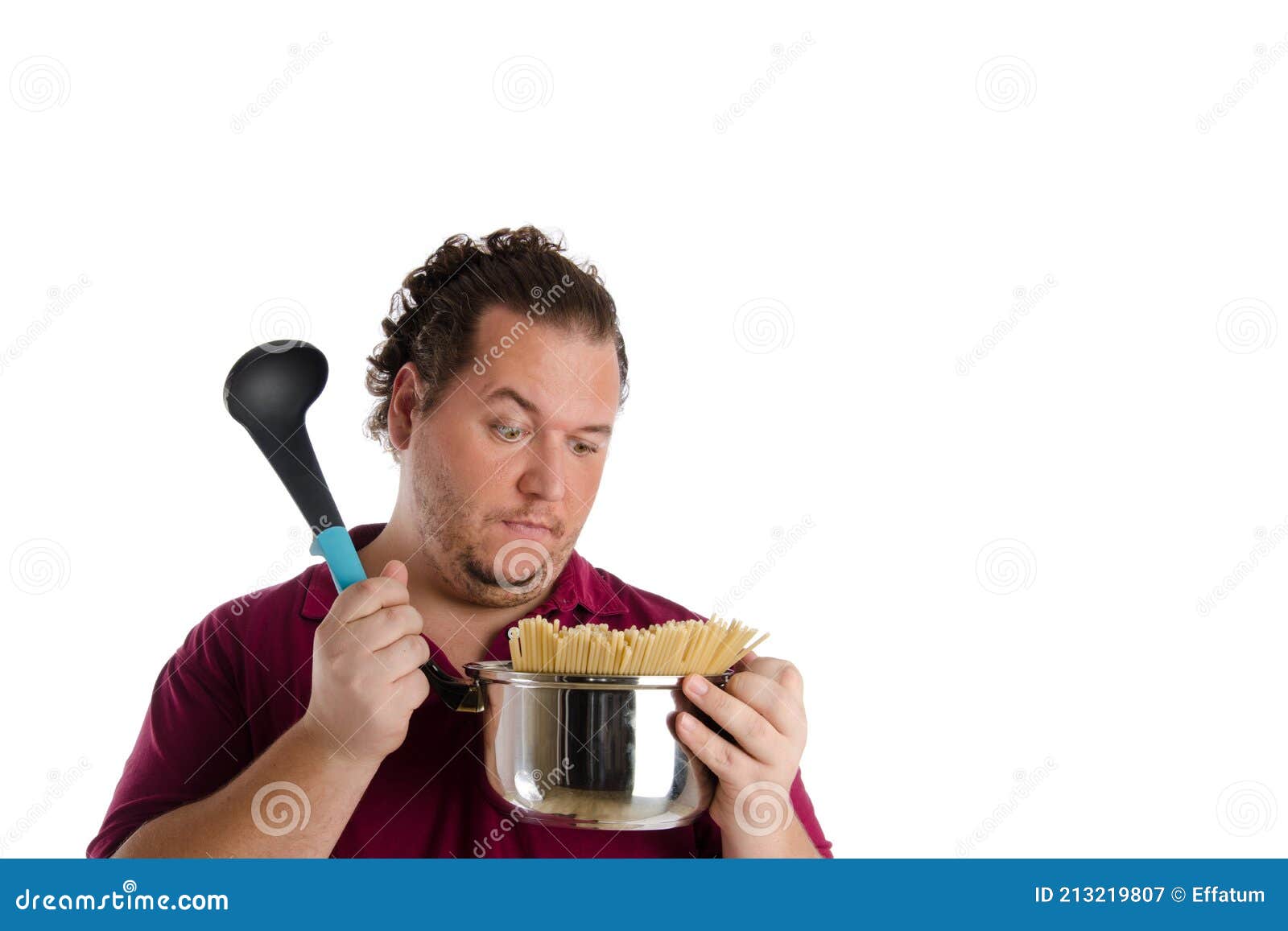 Male Problem. Funny Fat Man. Funny Crazy Cook. Stock Image - Image of ...