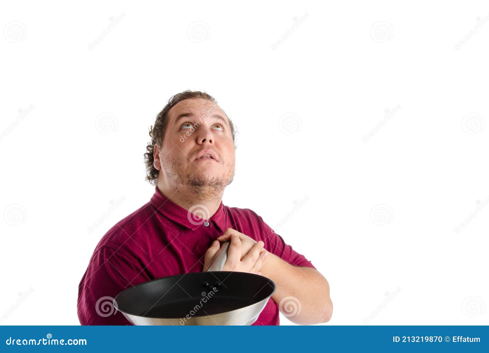 Male Problem. Funny Fat Man. Funny Crazy Cook. Stock Photo - Image of ...
