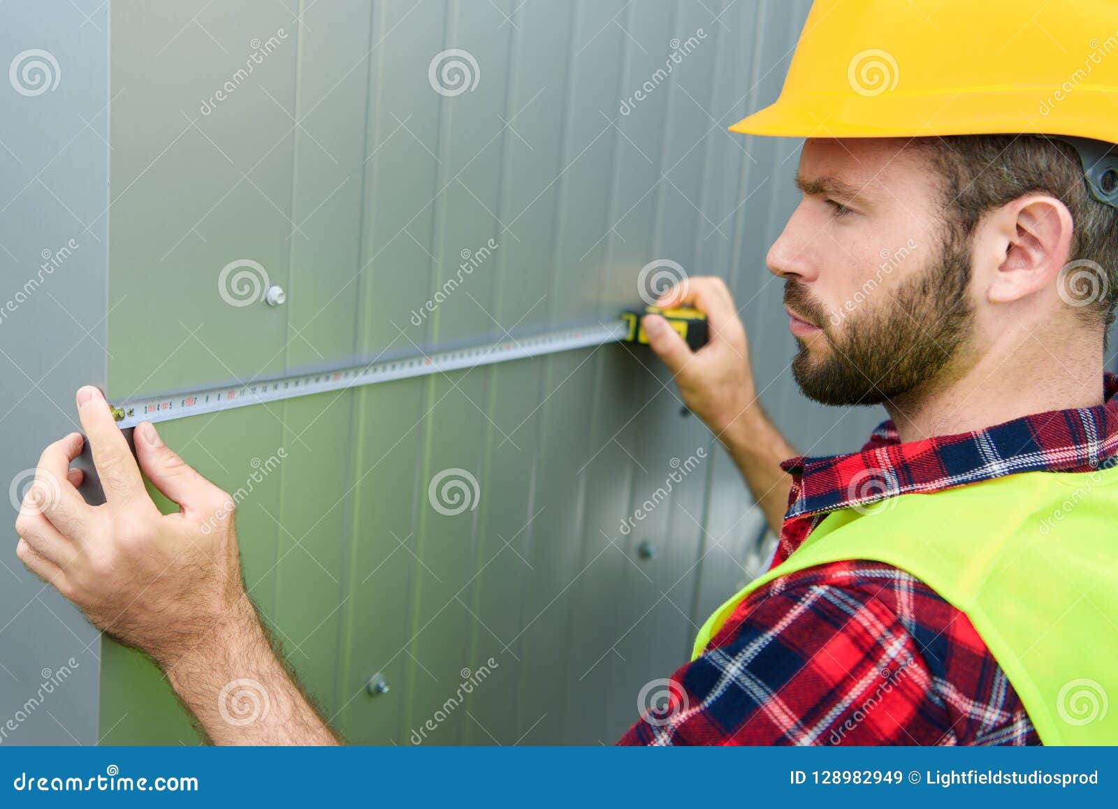 Male Professional Constructor in Helmet Stock Image - Image of engineer ...