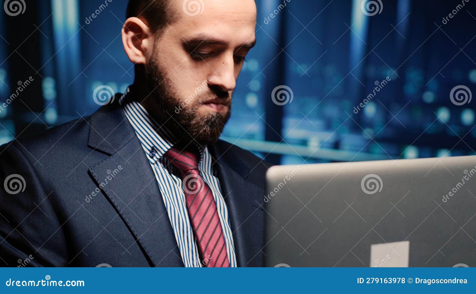 Male Professional Server it Engineer Using Laptop in Data Center Stock ...