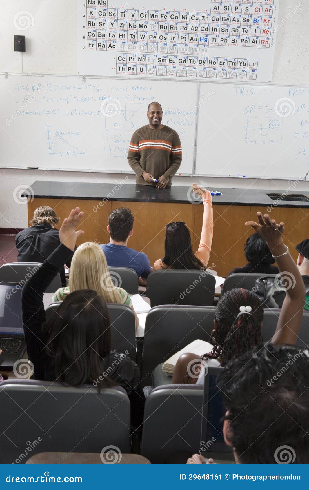 Male Professor Communicating with Students Stock Image - Image of ...
