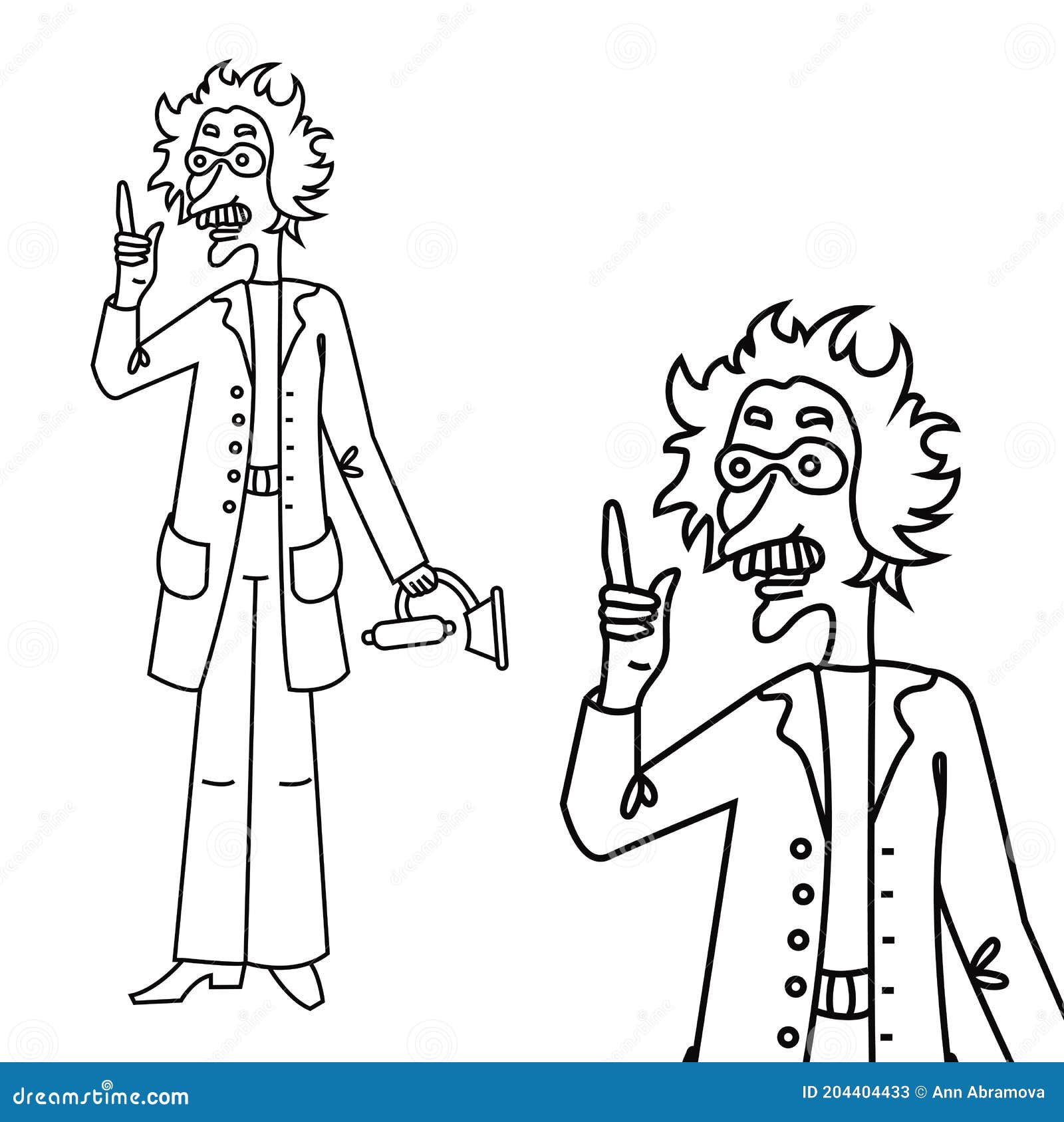 Male Professor with a Microscope. Scientist. the Science. Coloring Book ...