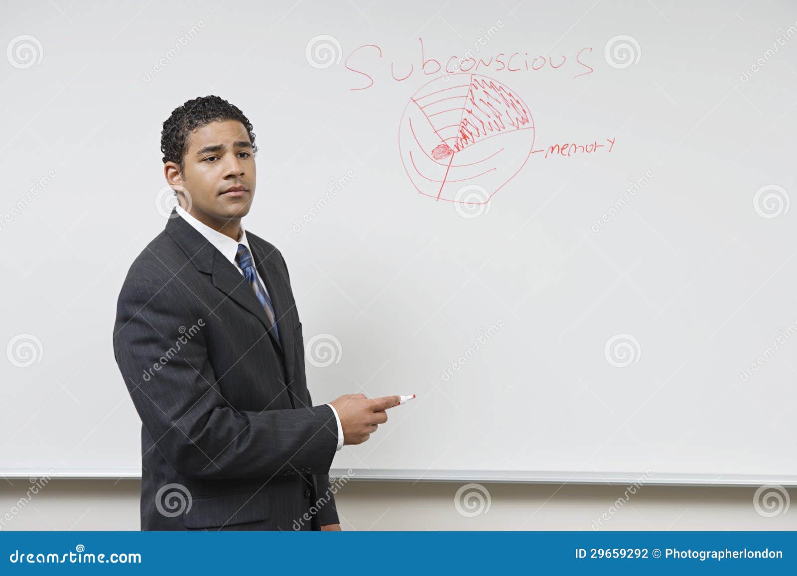 Male Professor Teaching on Whiteboard Stock Photo - Image of expertise ...