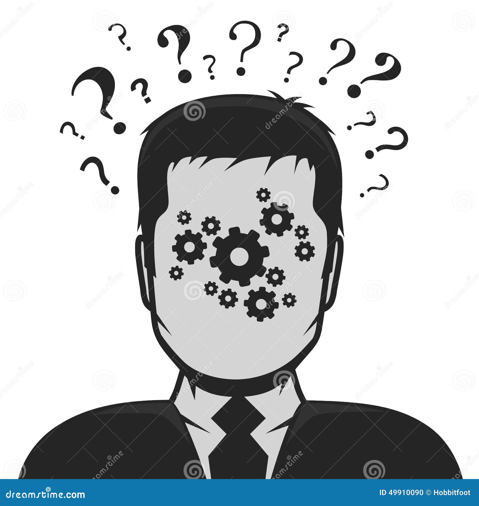 Male Profile Avatar Solution To the Problem Stock Vector - Illustration ...