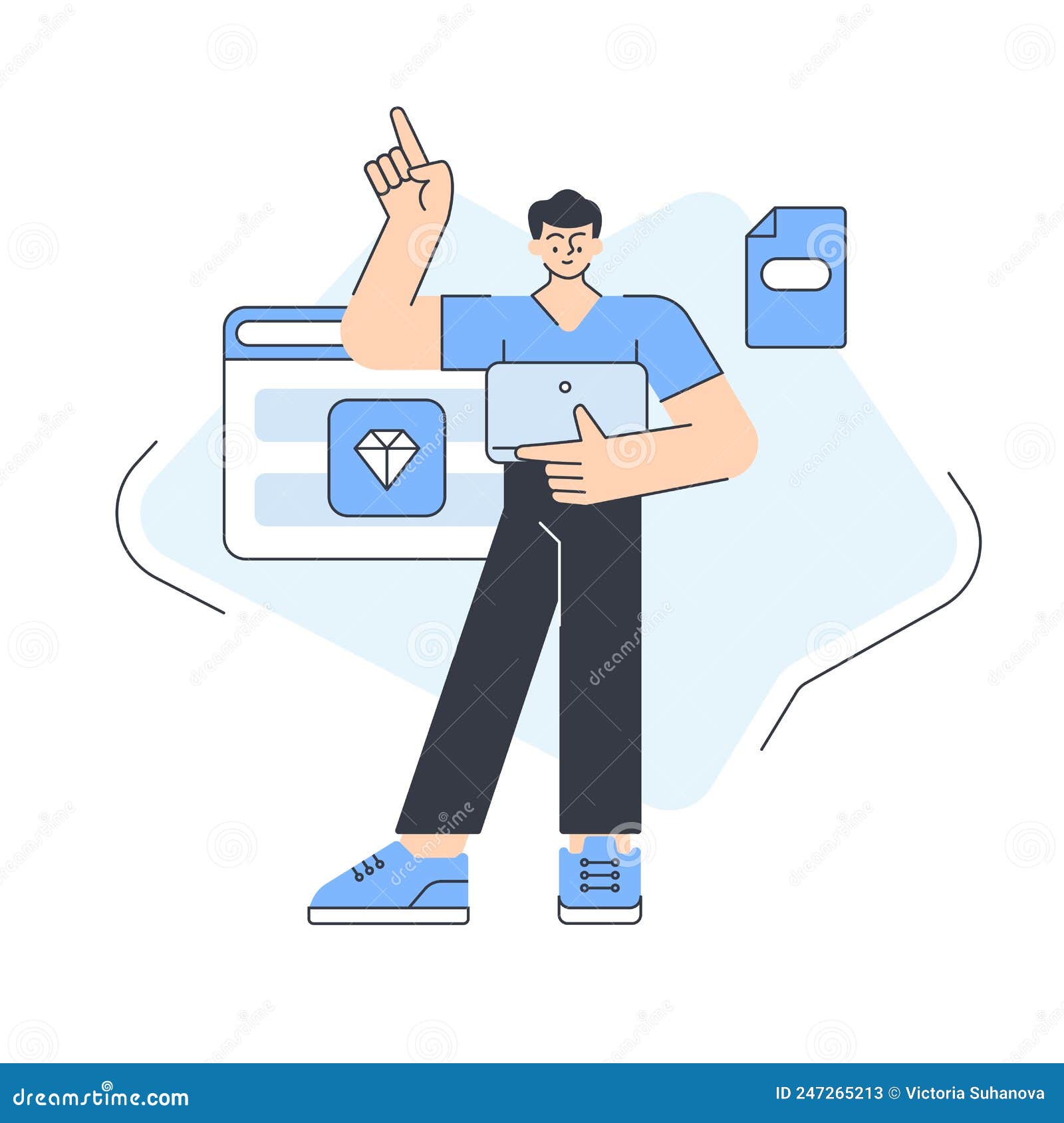 Male Programmer Having Innovation Idea Working With Database Coding