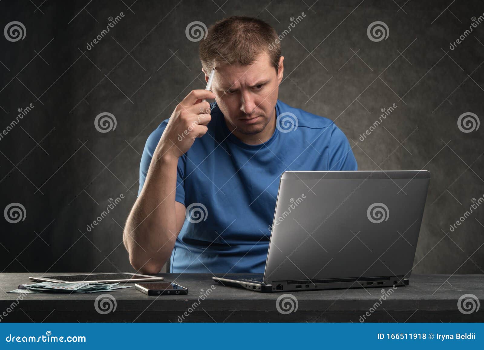 Male Programmer Solves a Problem Near a Computer Stock Photo - Image of ... Male Programmer Solves a Problem Near a Computer Stock Photo - Image of ...
