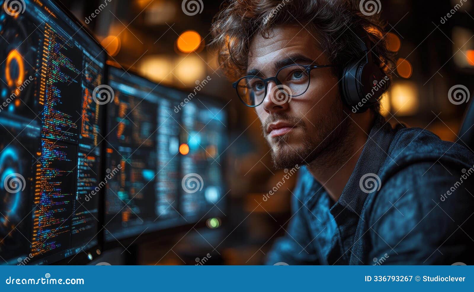 Focused Developer at Work with Multiple Screens Generative AI Stock ... Focused Developer at Work with Multiple Screens Generative AI Stock ...