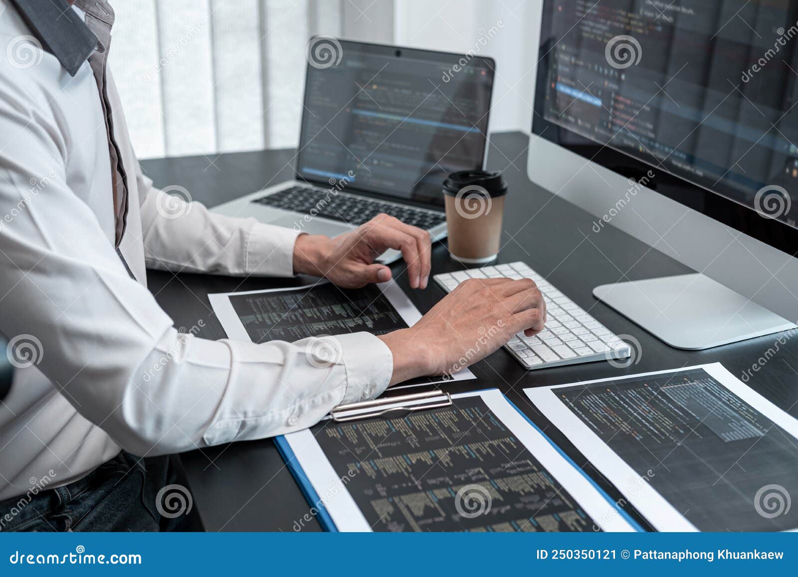 Male Programmer Working On Website Project In Software Development On