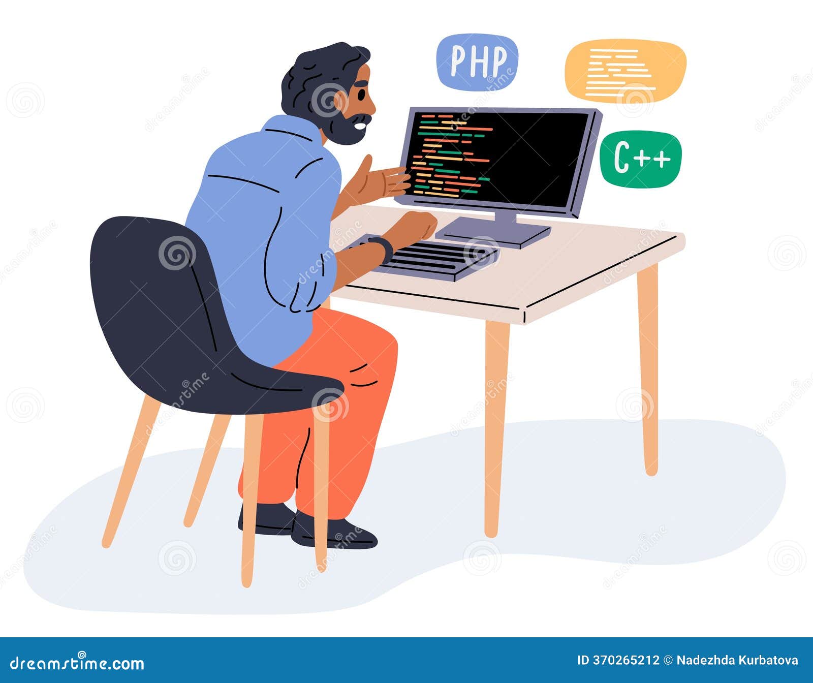 The Programmer Works On The Moon, Seclusion In Space. In Minimalist ...