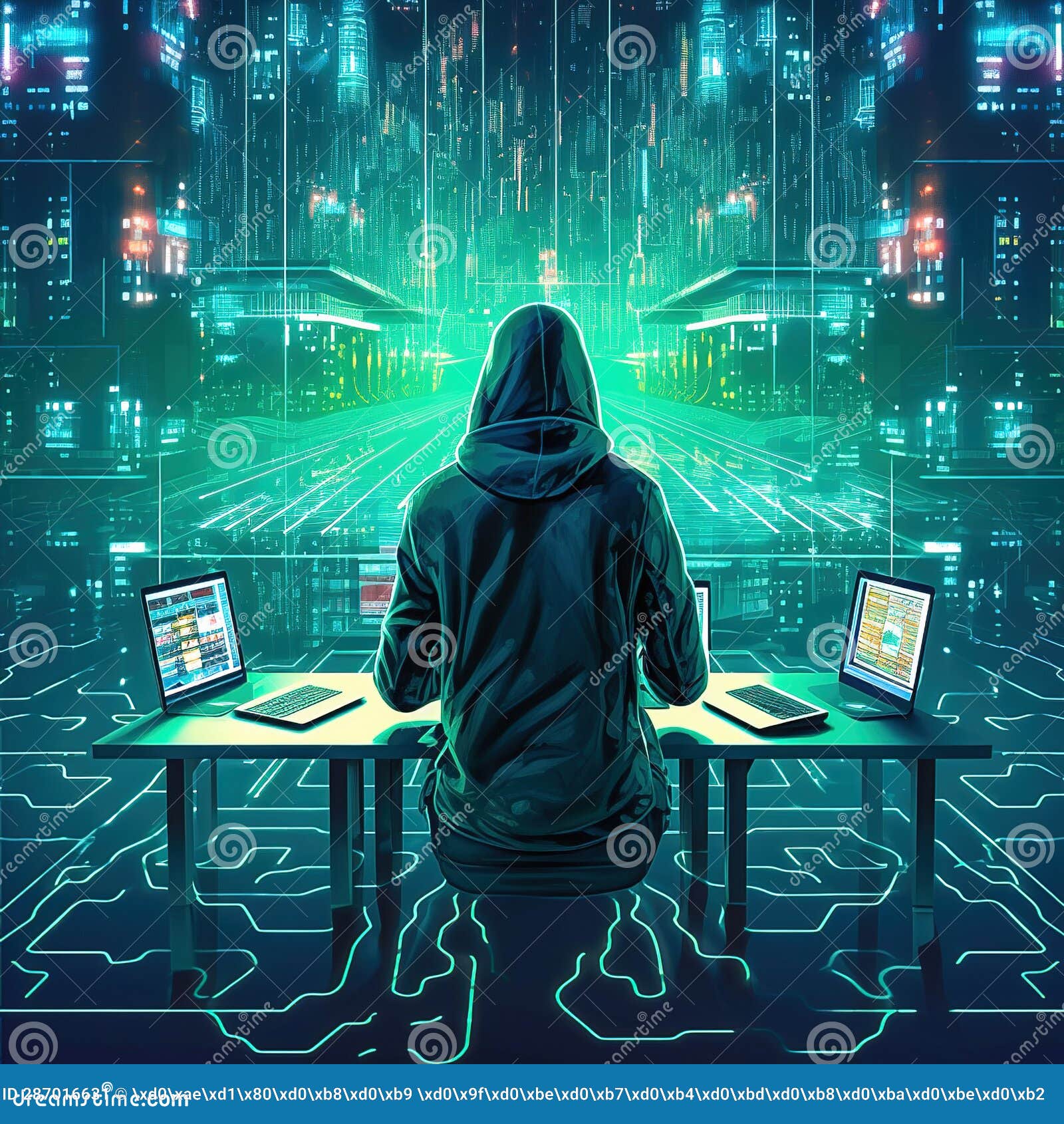 A Male Programmer Works at a Computer. World Wide Web Stock ...