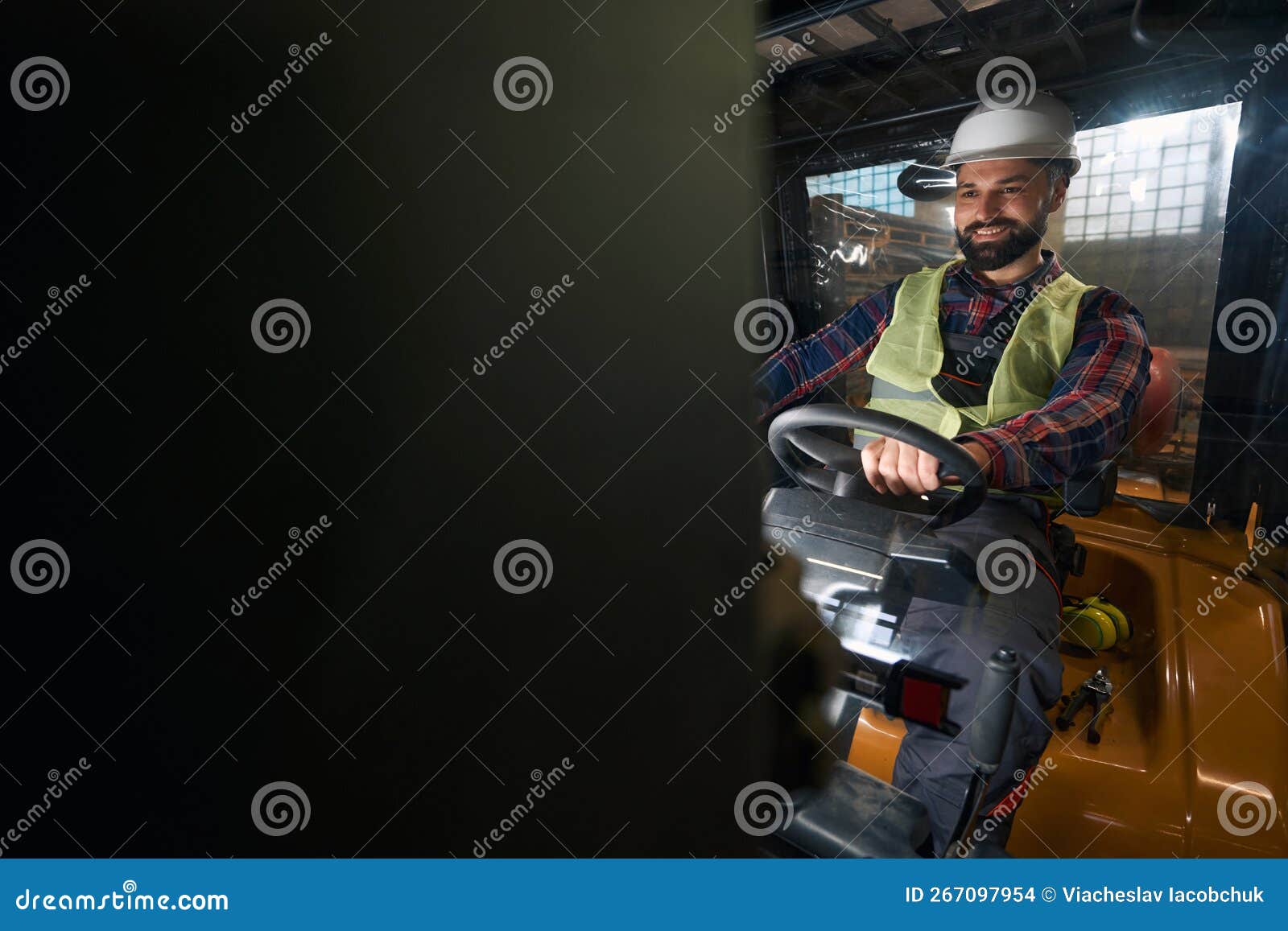 Portrait of Loader Sitting in the Car Stock Photo - Image of employment ...