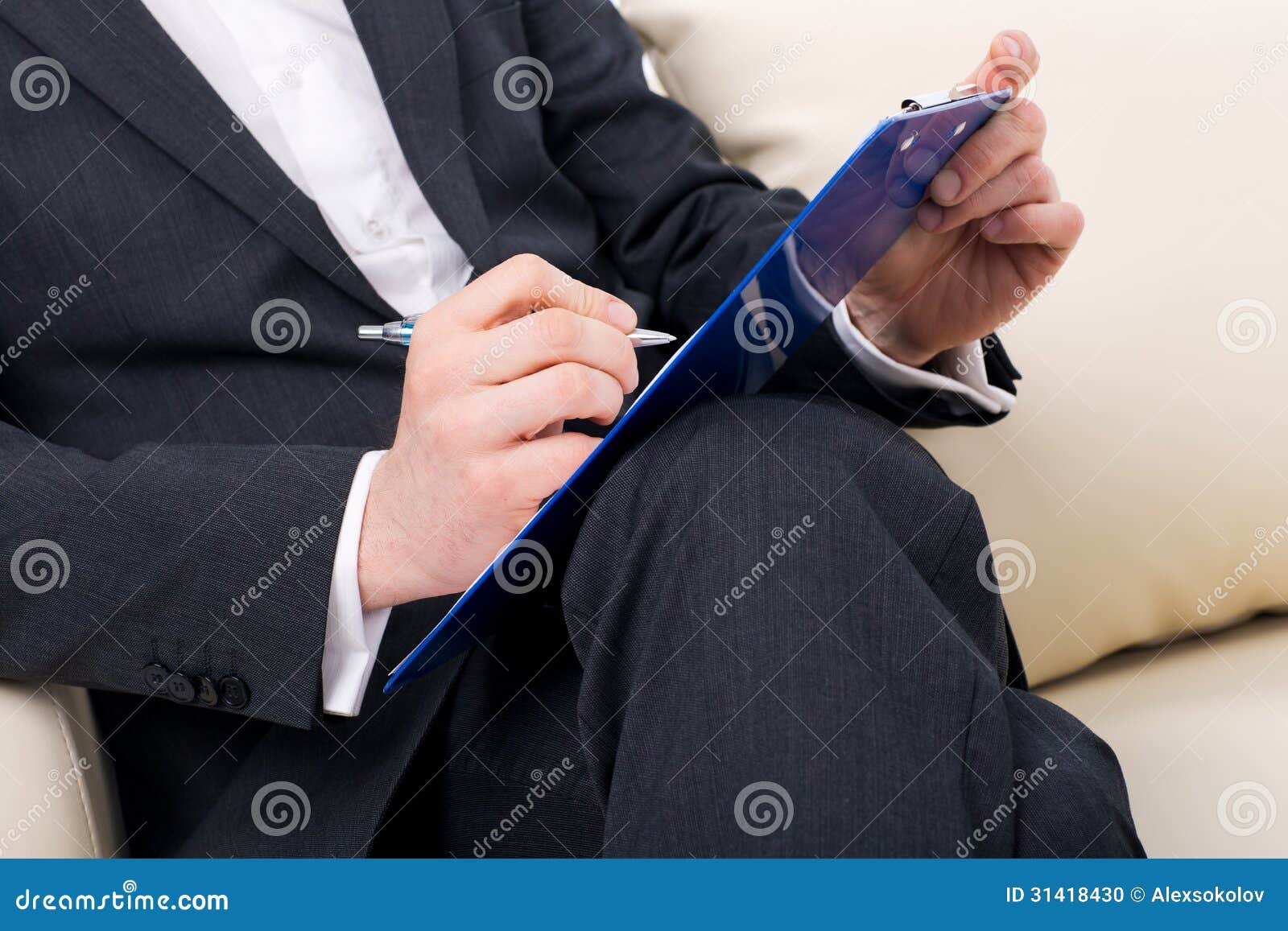 Male Psychologist Being Ready To Take Notes Stock Photo - Image of ...