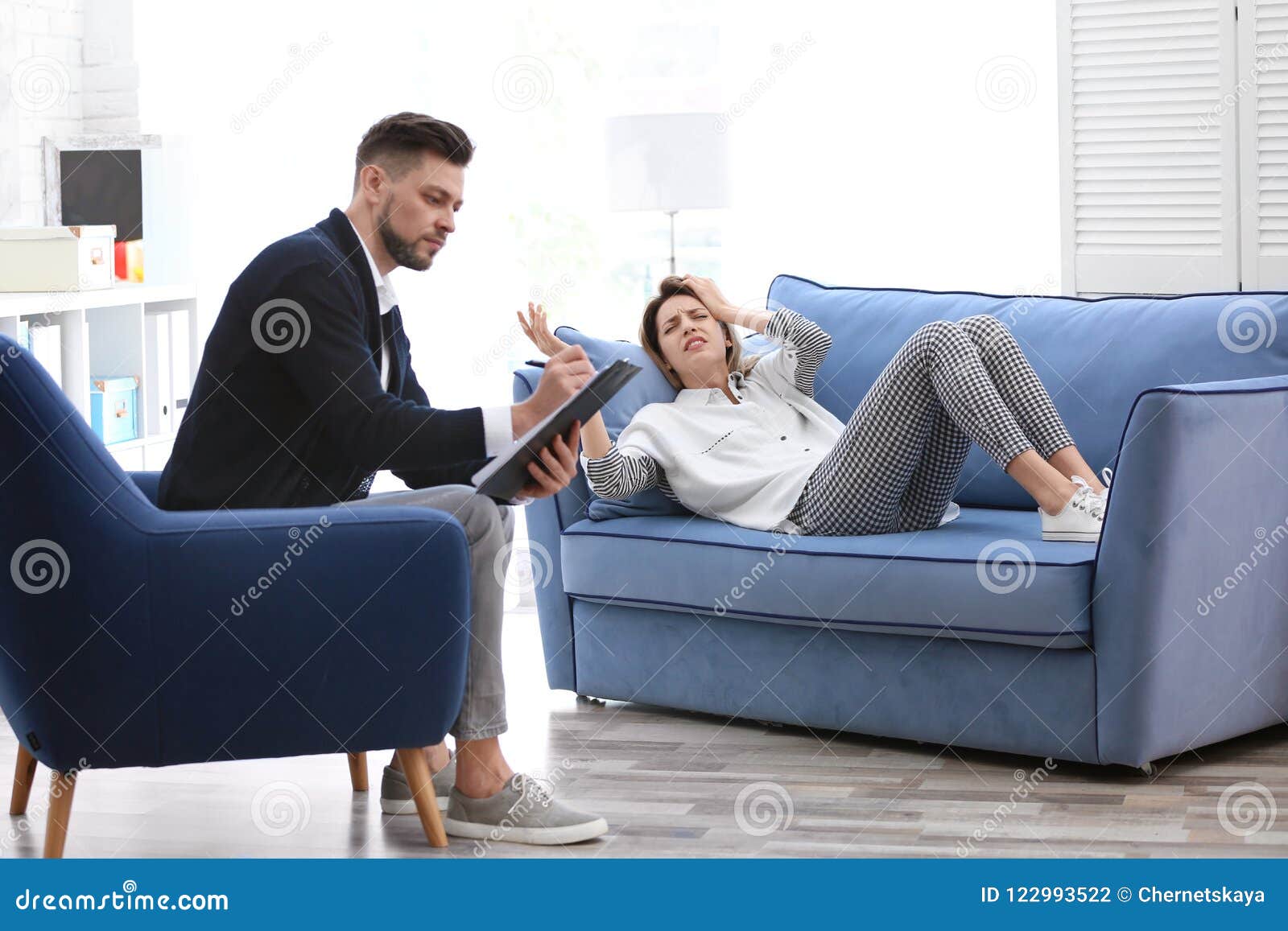 Male Psychologist with Client Stock Photo - Image of psychotherapy ...