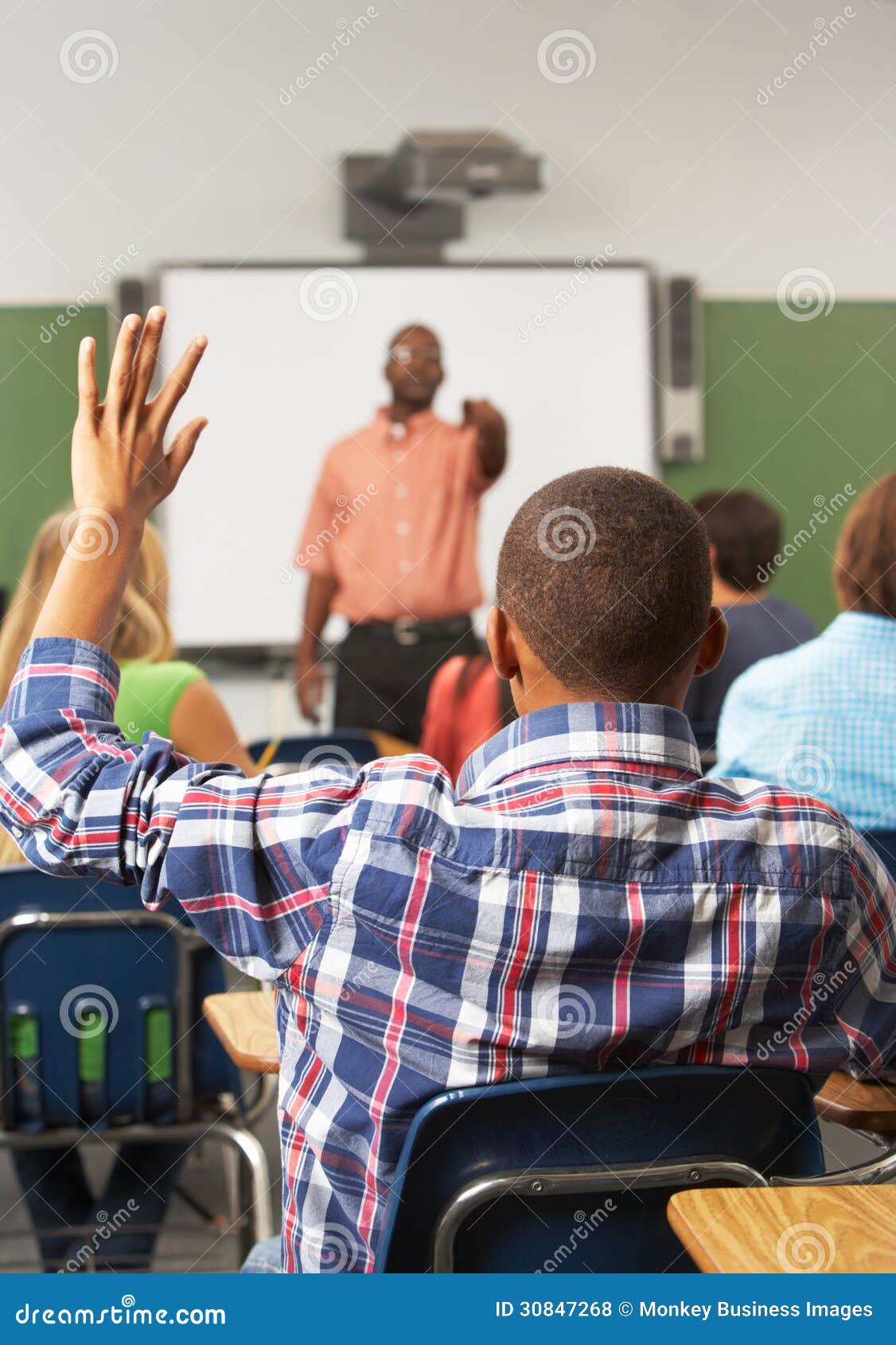 Black Students Raising Hands