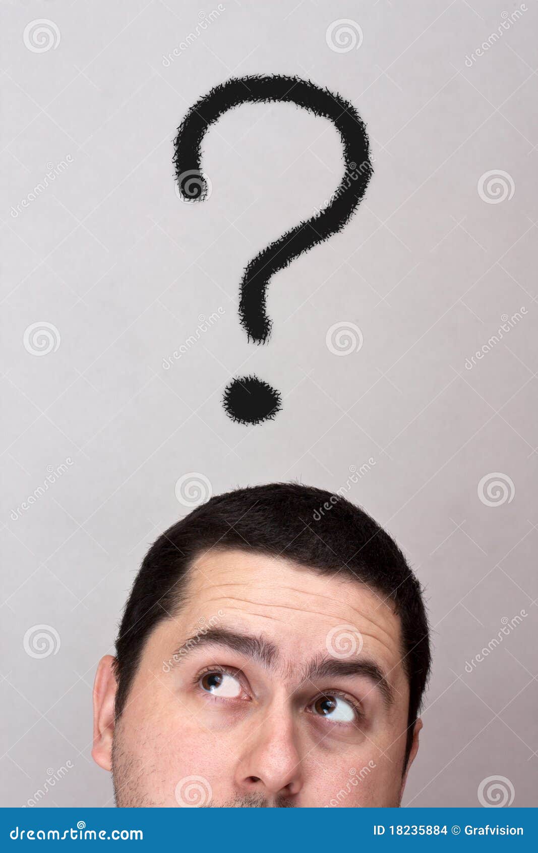 Male with a question mark stock photo. Image of ideas - 18235884