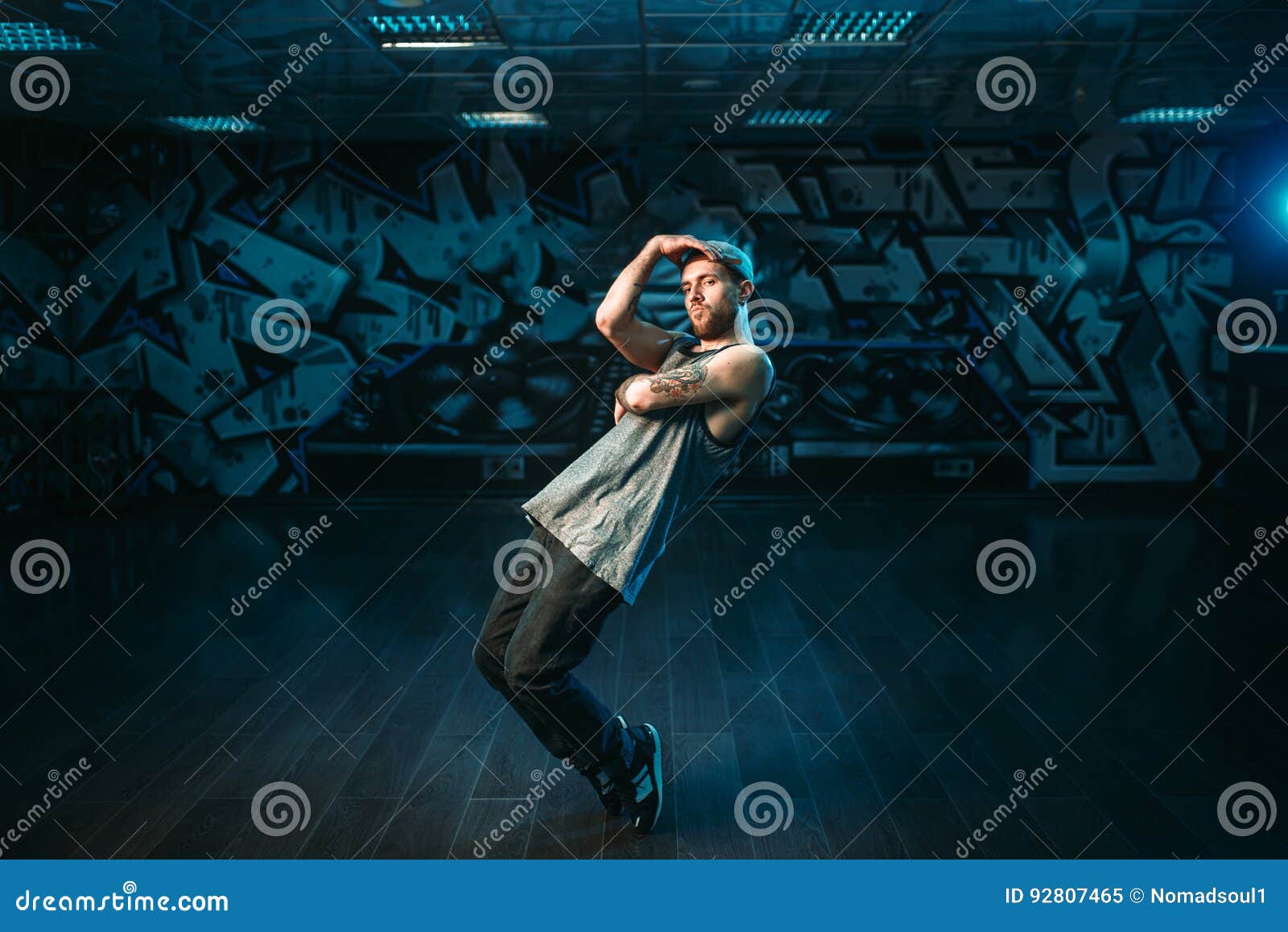Male Rapper in Dance Studio, Rap Performer Stock Image - Image of ...