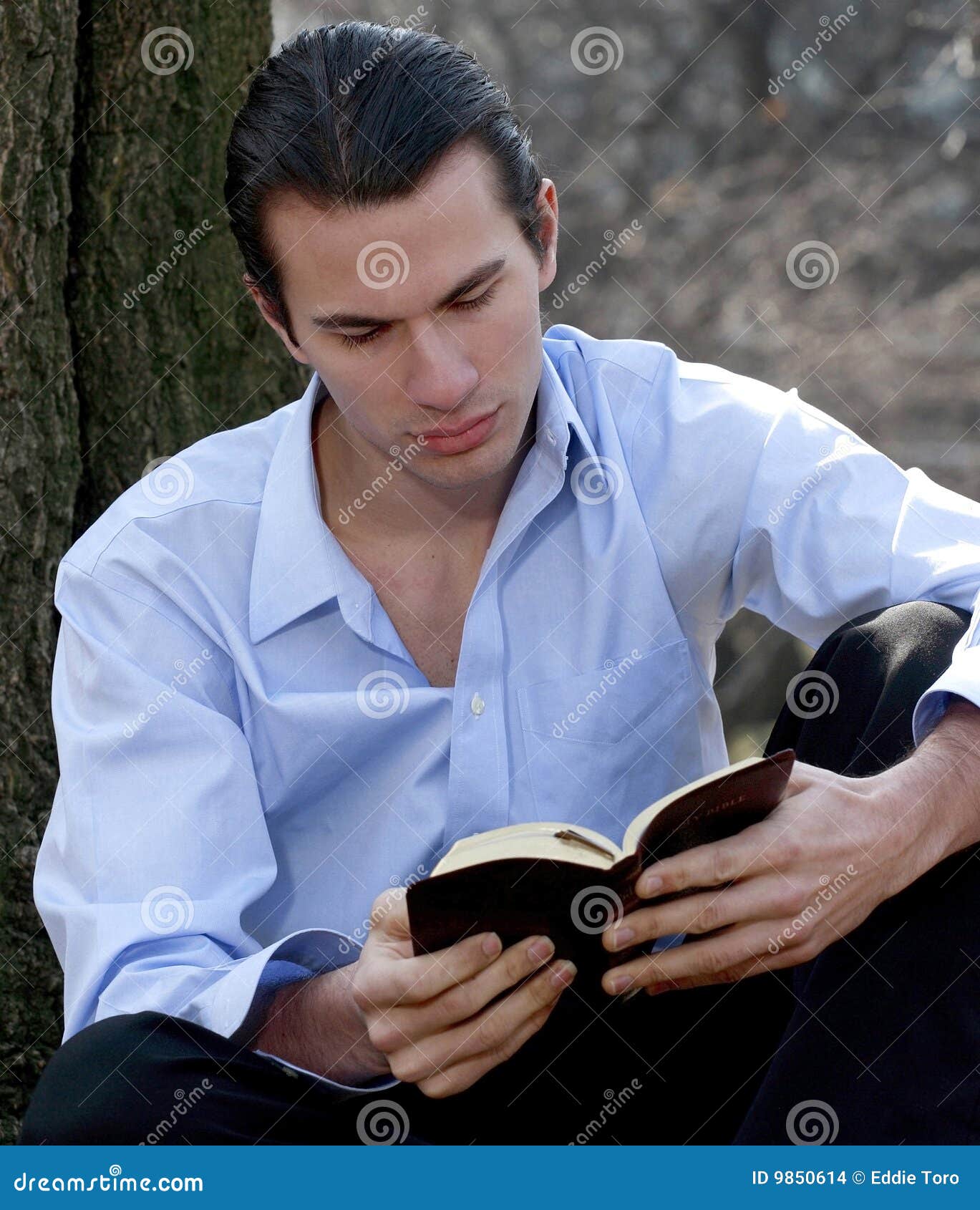 Male reading Bible stock photo. Image of business, bible - 9850614