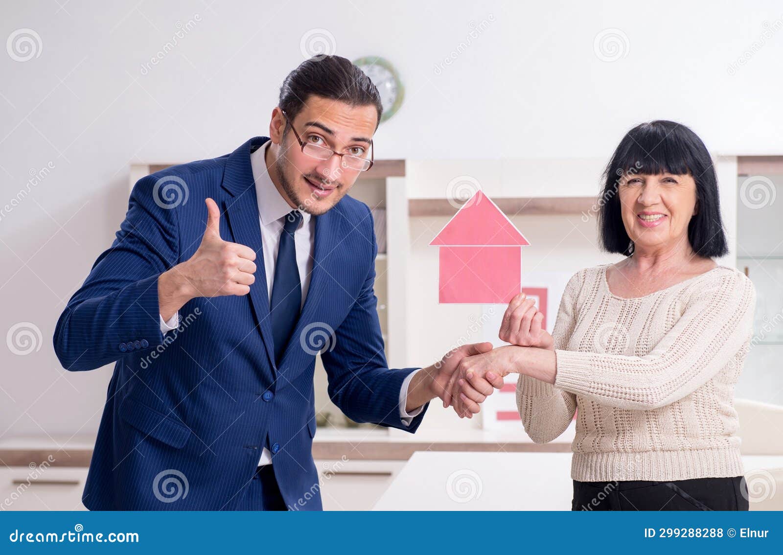 Male Real Estate Agent and Female Client in the Apartment Stock Photo ...