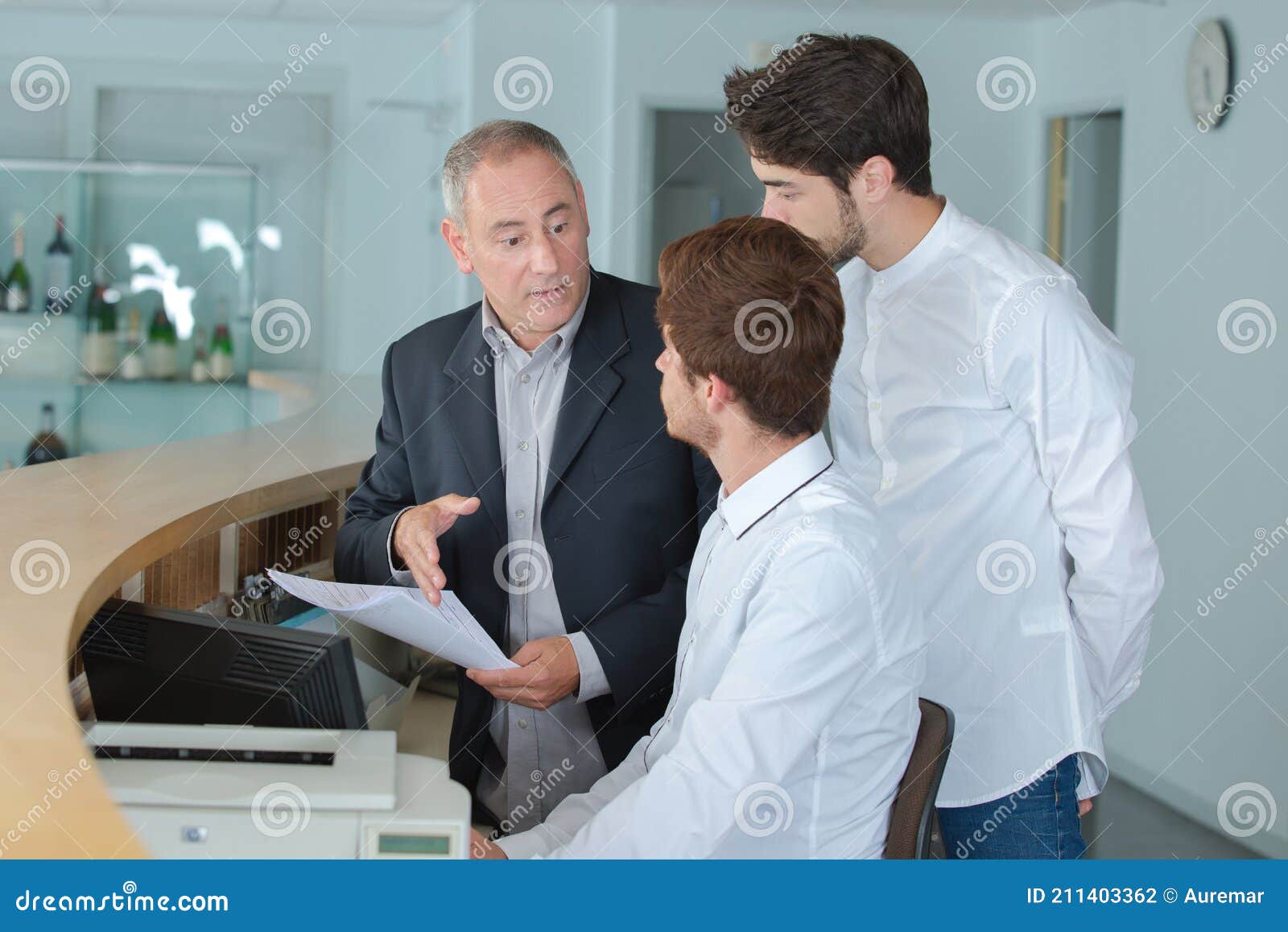 Male Receptionist on Training Stock Photo - Image of apprentice ...