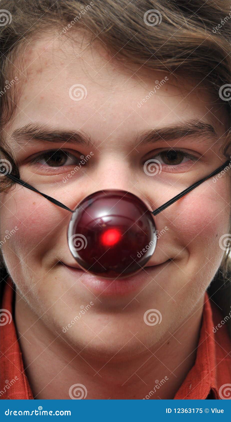 Male with red nose stock image. Image of human, reindeer - 12363175