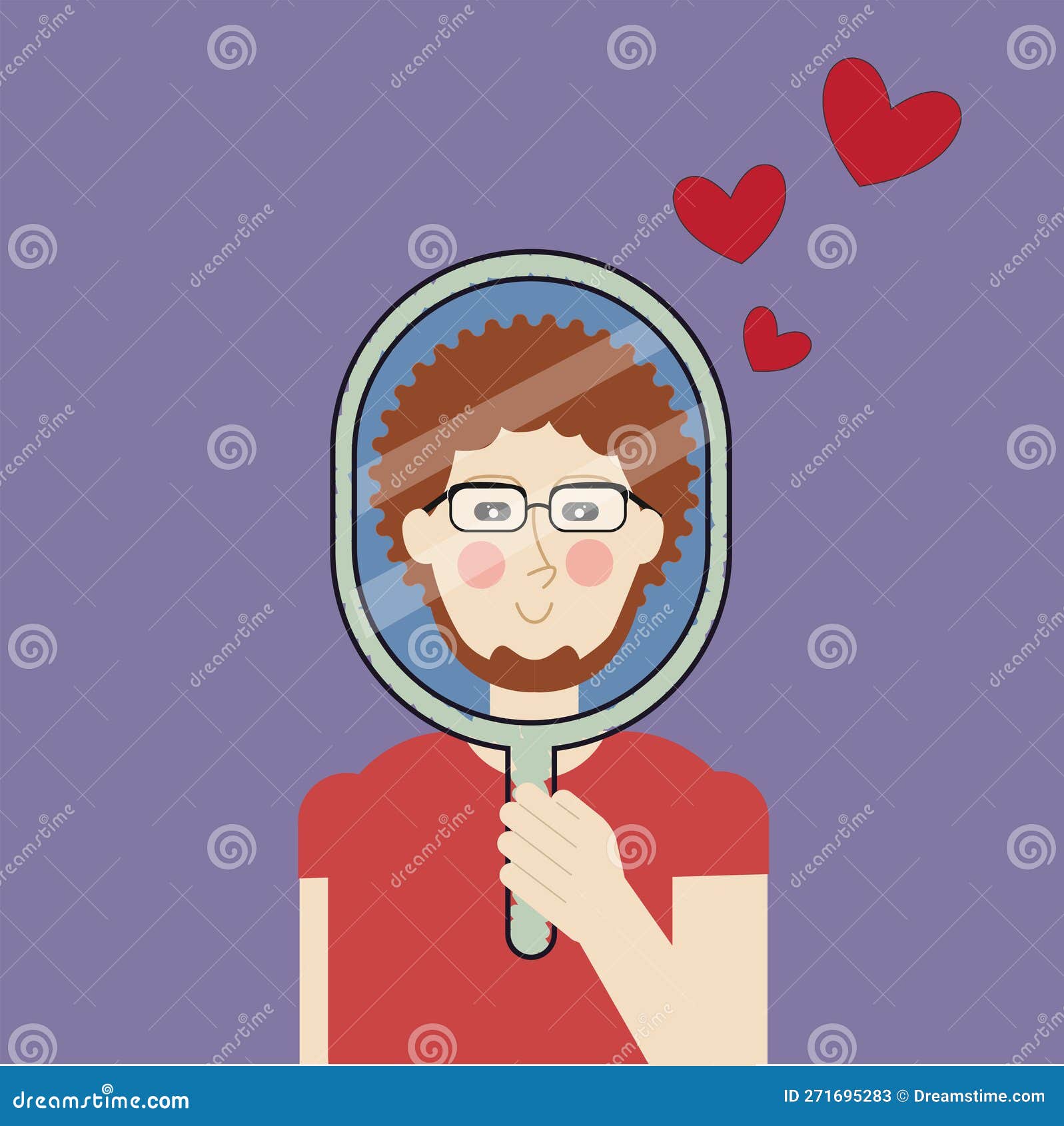 A Male Reflection in a Mirror Stock Vector - Illustration of diagram ...