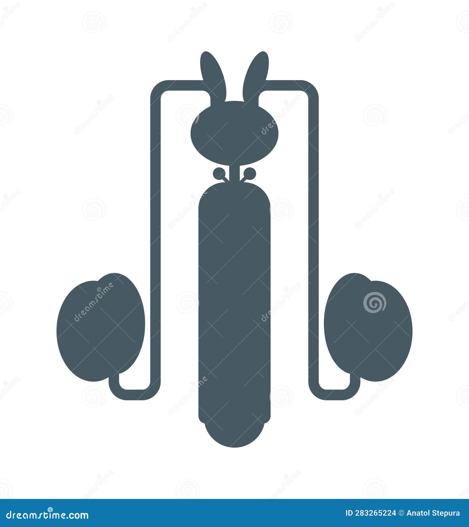 Blue Silhouette of Male Reproductive System Stock Vector - Illustration ...