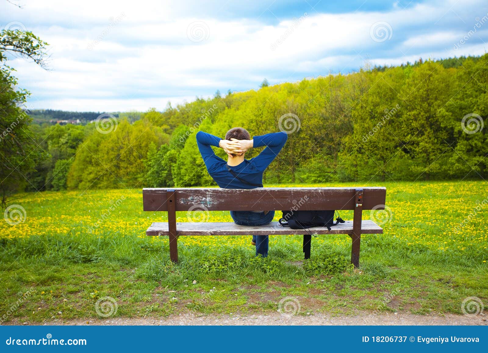 Male resting on the bench stock image. Image of hope - 18206737