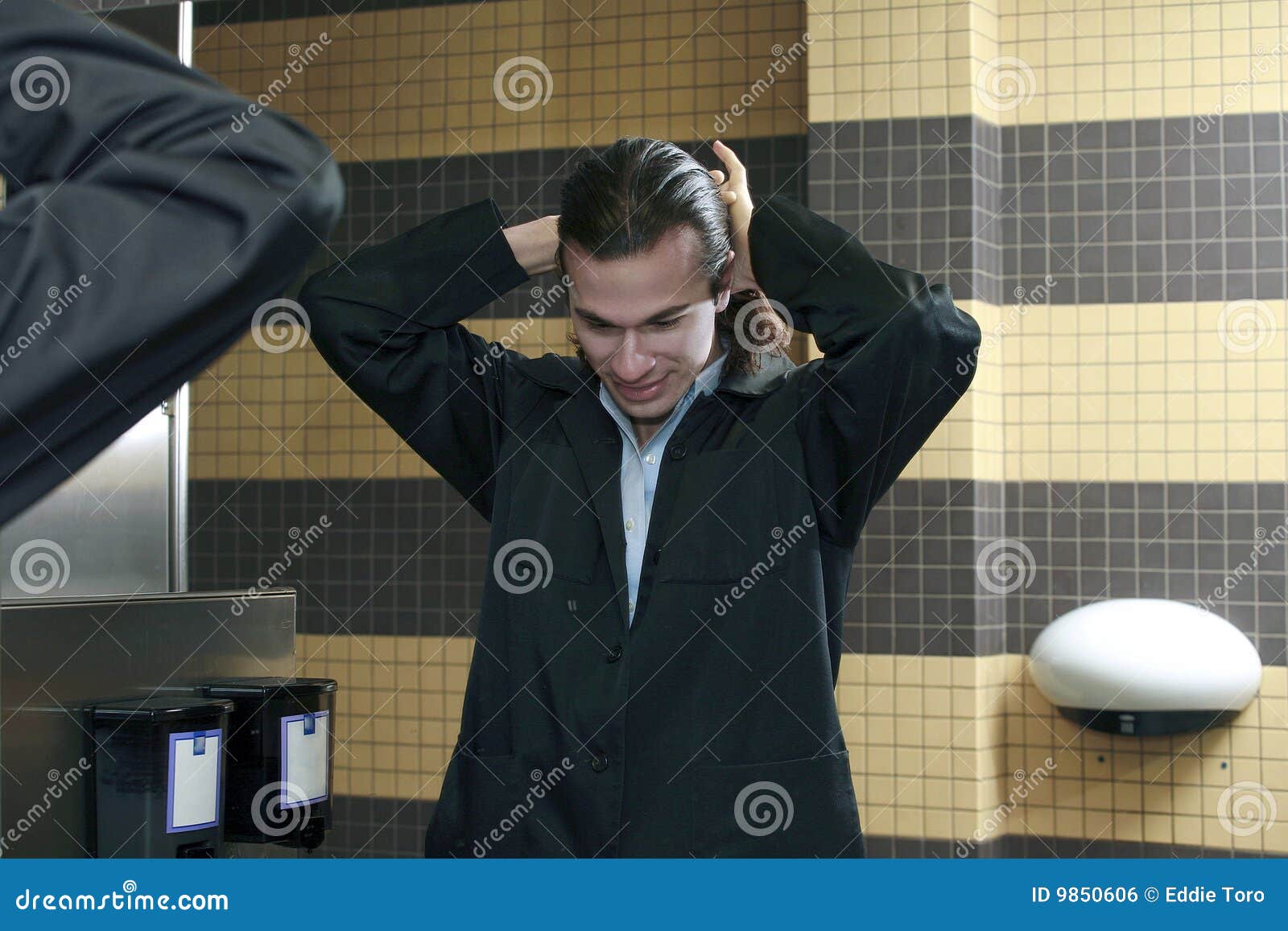 Male in restroom stock photo. Image of bathroom, washroom - 9850606