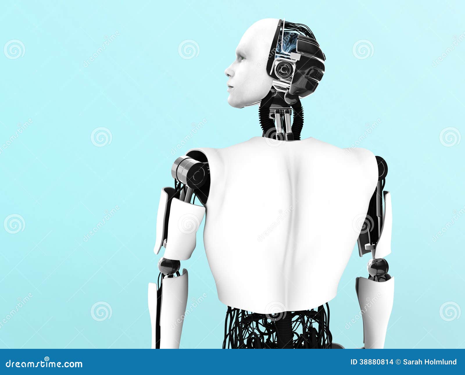 Male robot back view. stock illustration. Illustration of cyber - 38880814