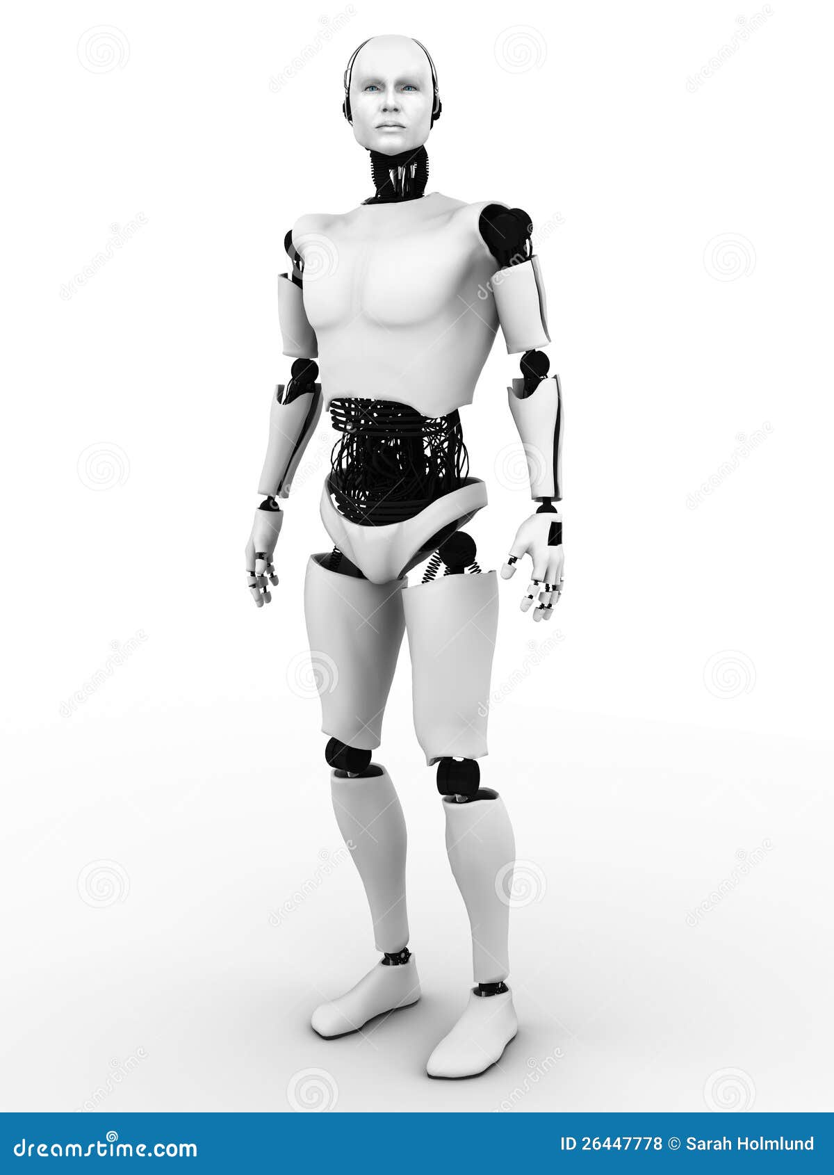Male robot standing. stock illustration. Illustration of cyborg - 26447778