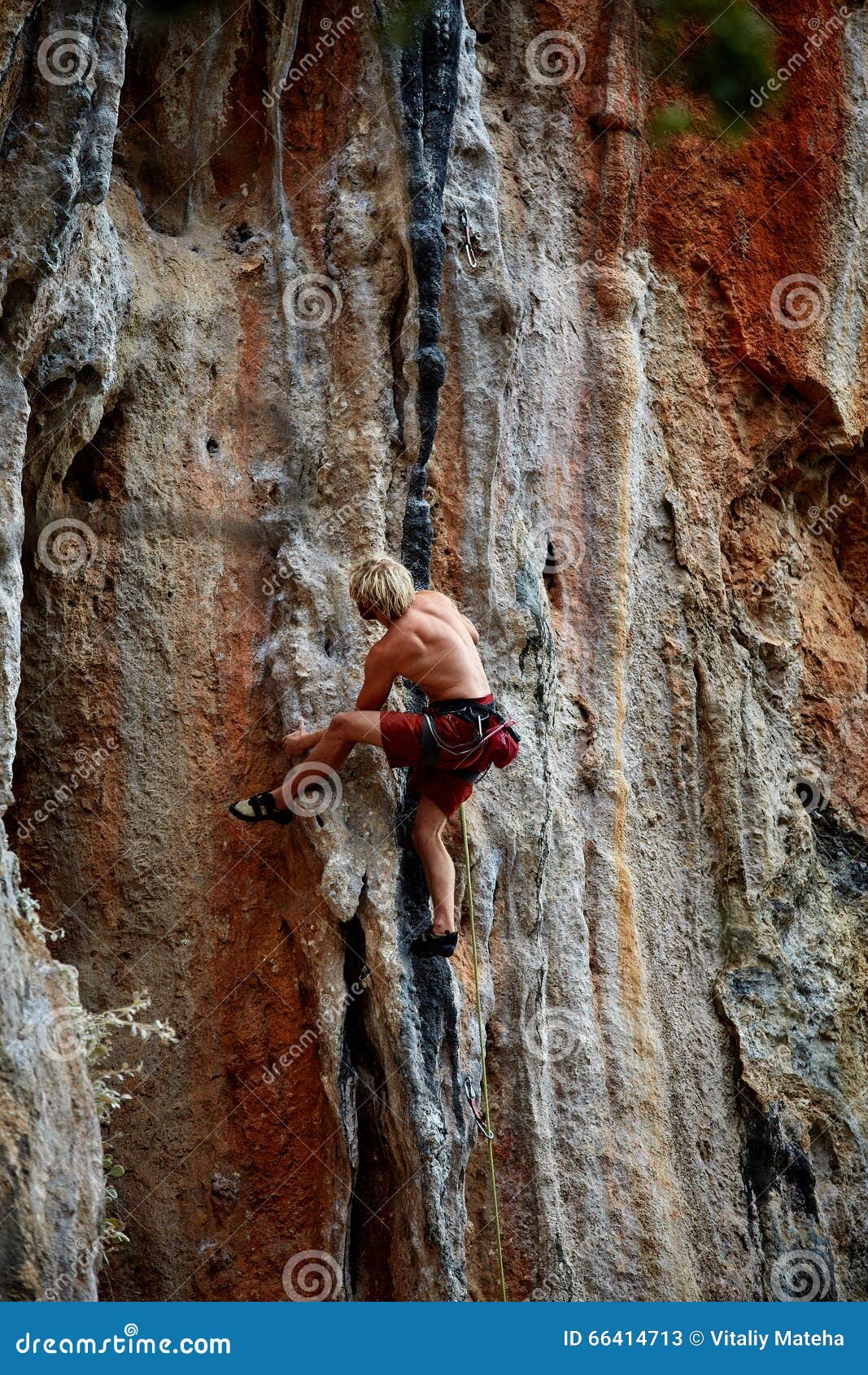 Male rock climber stock image. Image of rope, rock, overhanging - 66414713