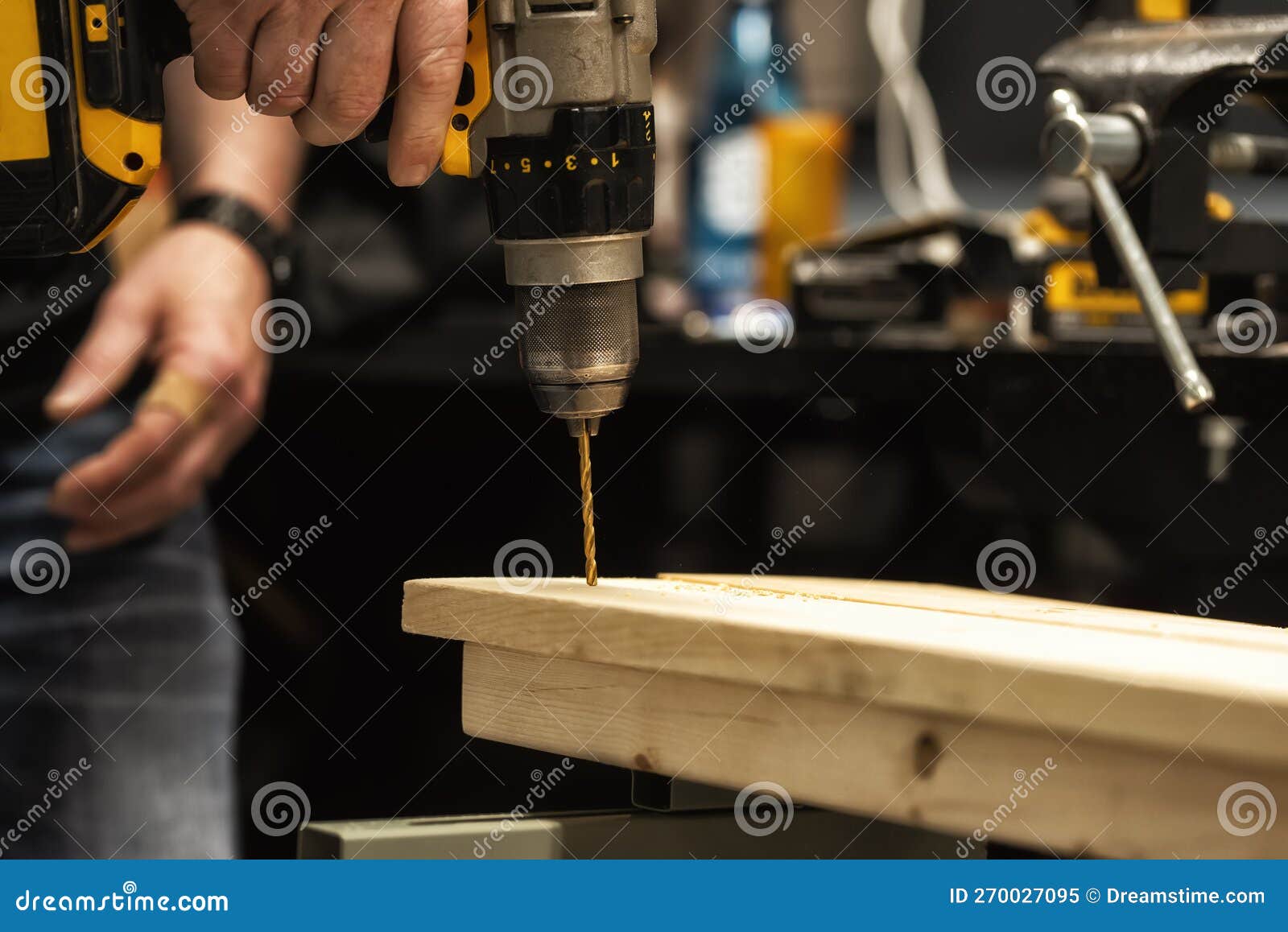 Male Rough Hands at Work with Drill Tools. Hand Labor Stock Image ...